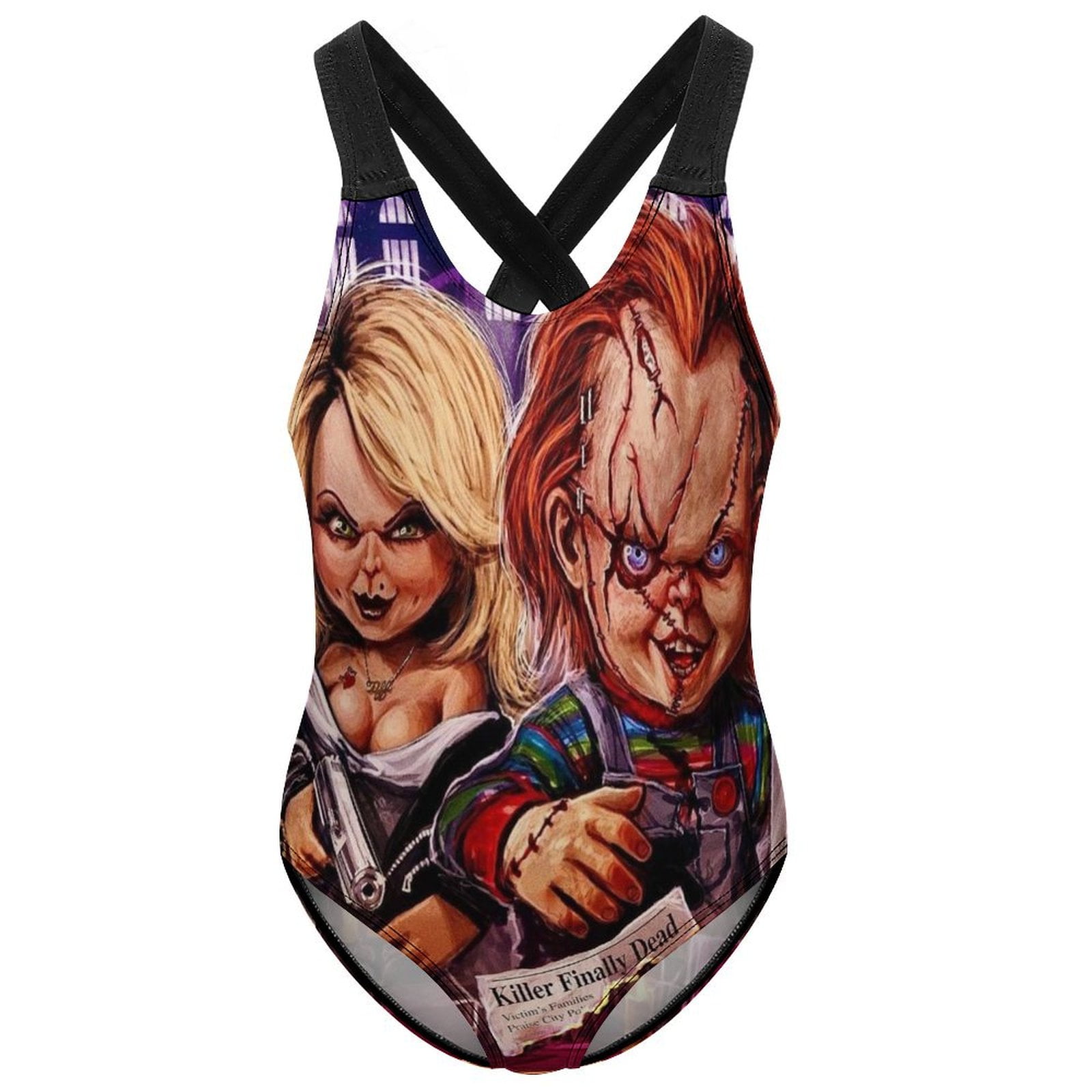 Bride of Chucky And Tiffany One Piece Swimsuits For Girls Quick Dry ...
