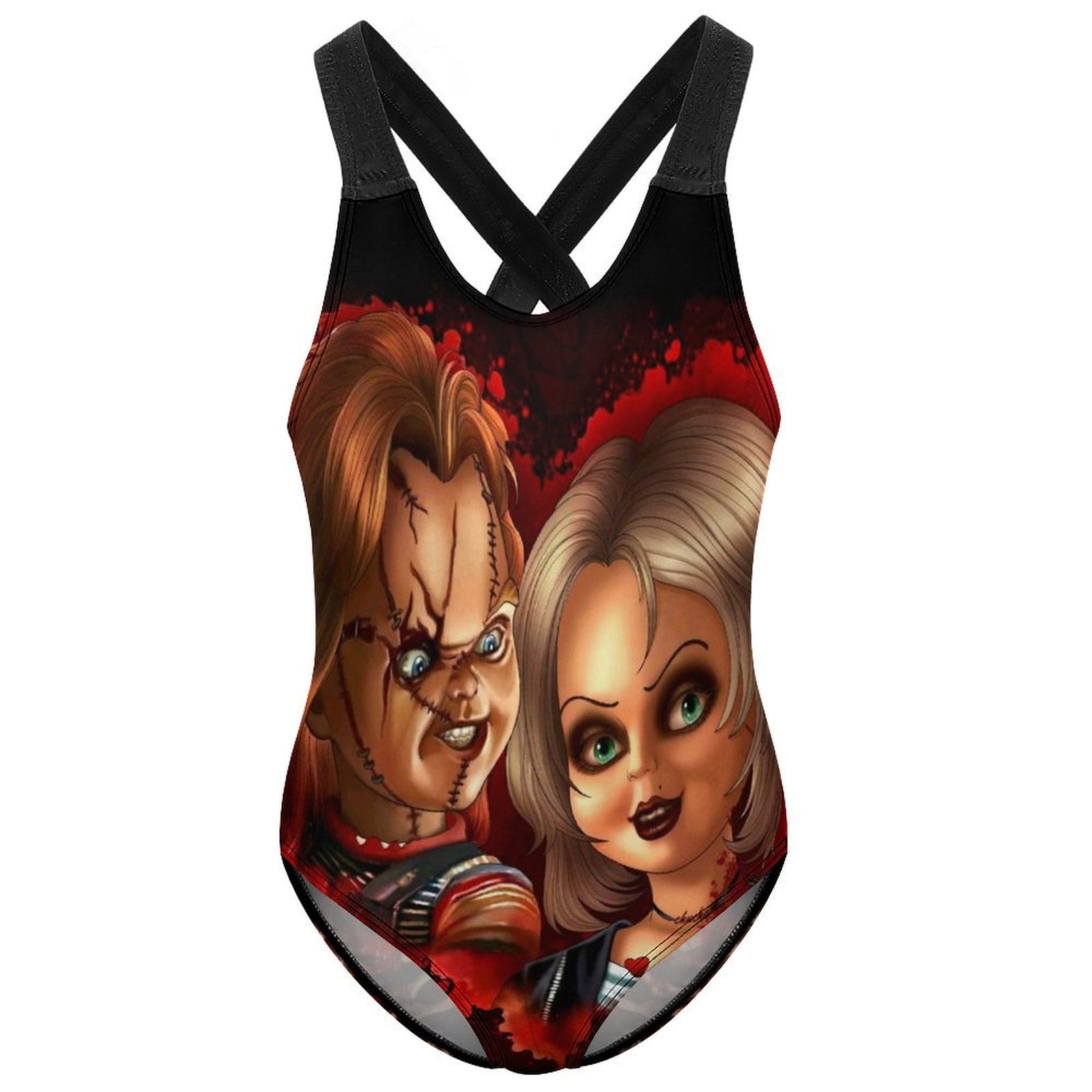 Bride of Chucky And Tiffany One Piece Swimsuits For Girls Quick Dry ...