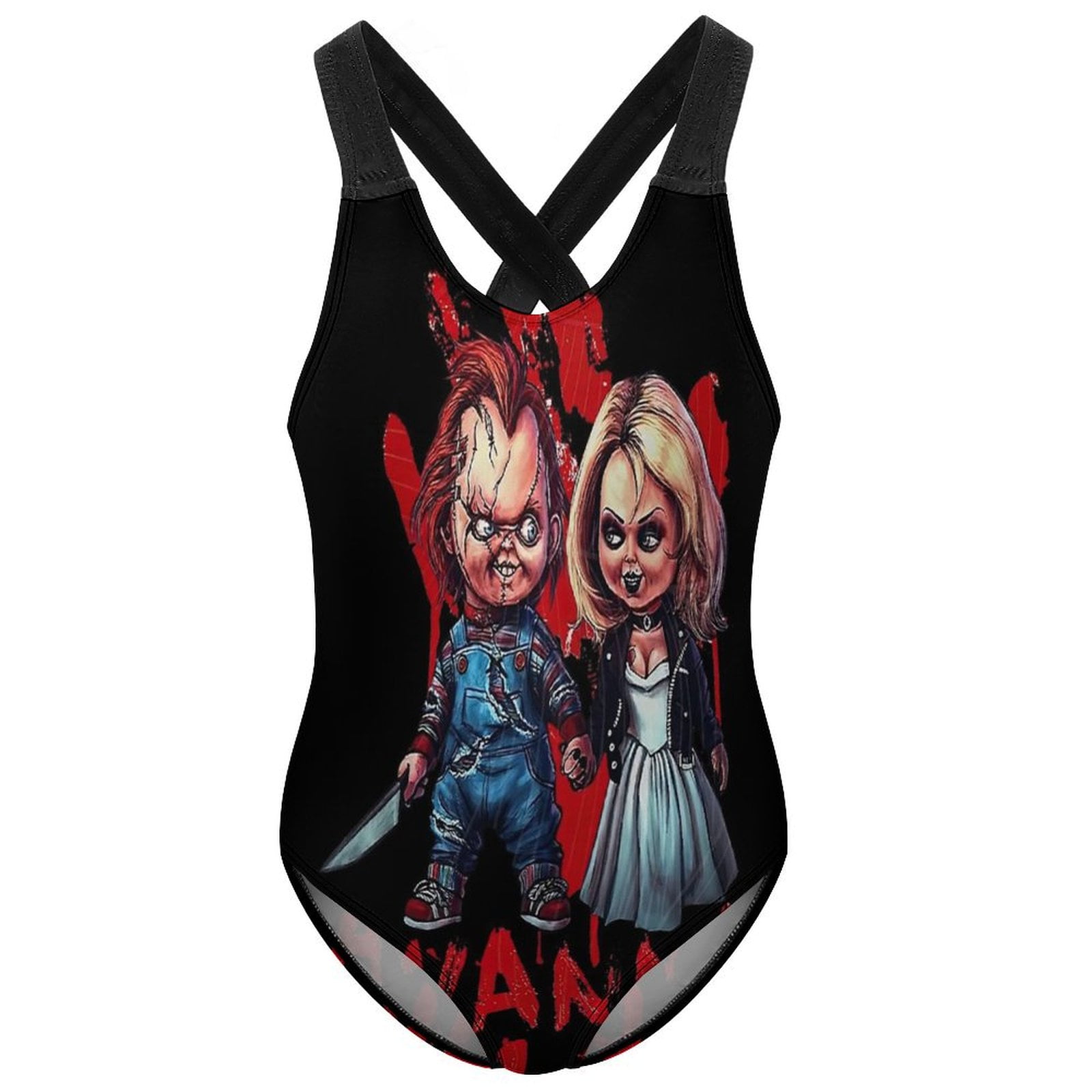 Bride of Chucky And Tiffany One Piece Swimsuits For Girls Quick Dry ...