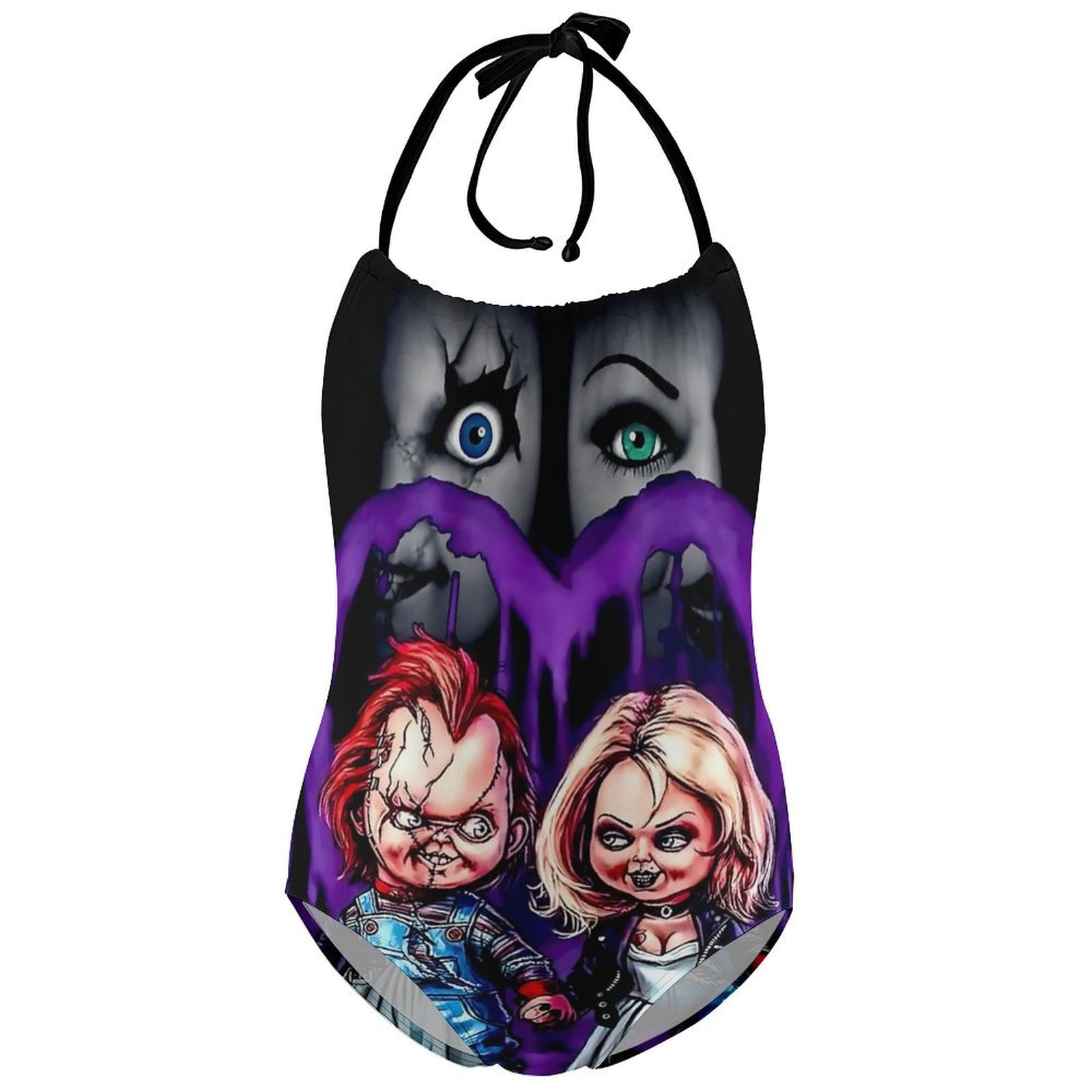 Bride of Chucky And Tiffany One Piece Swimwear Halter Swimsuits For ...