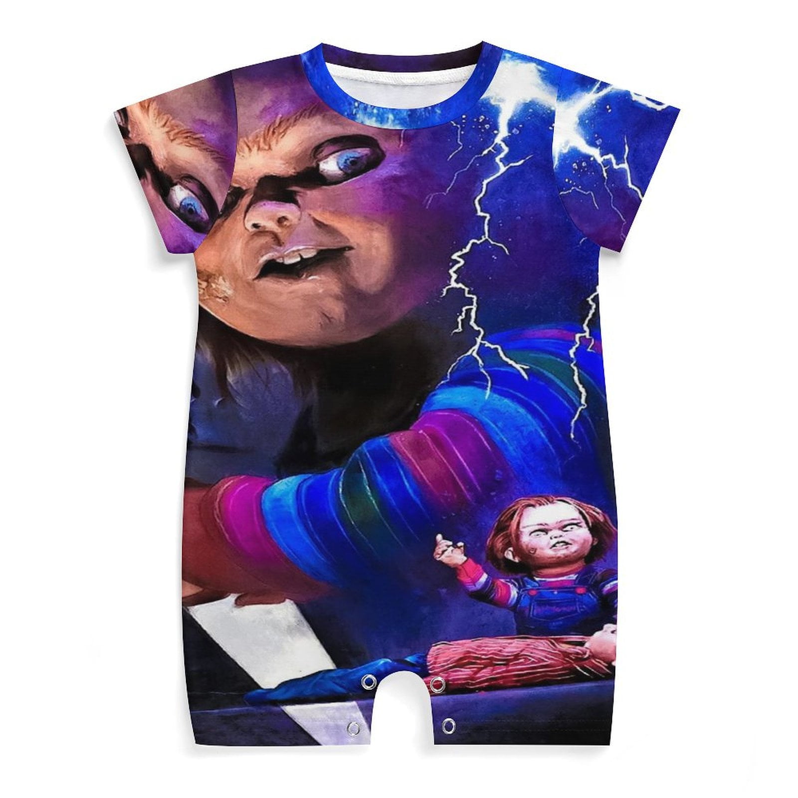 Bride of Chucky Baby Neutral Oversized T Shirt Romper Shorts Jumpsuit ...