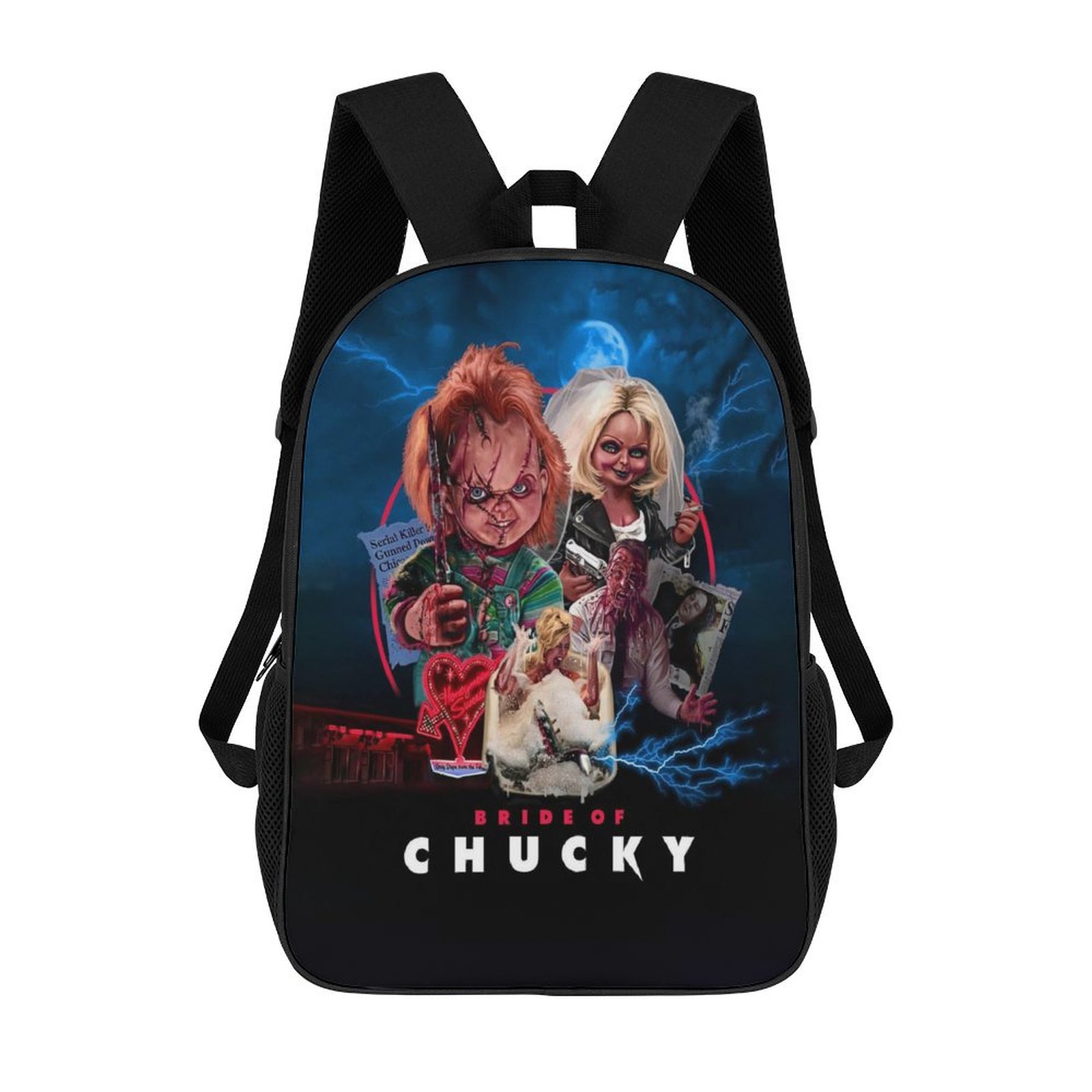 Bride of Chucky Backpack Cartoon Casual Shoulder Daypack Large Capacity ...