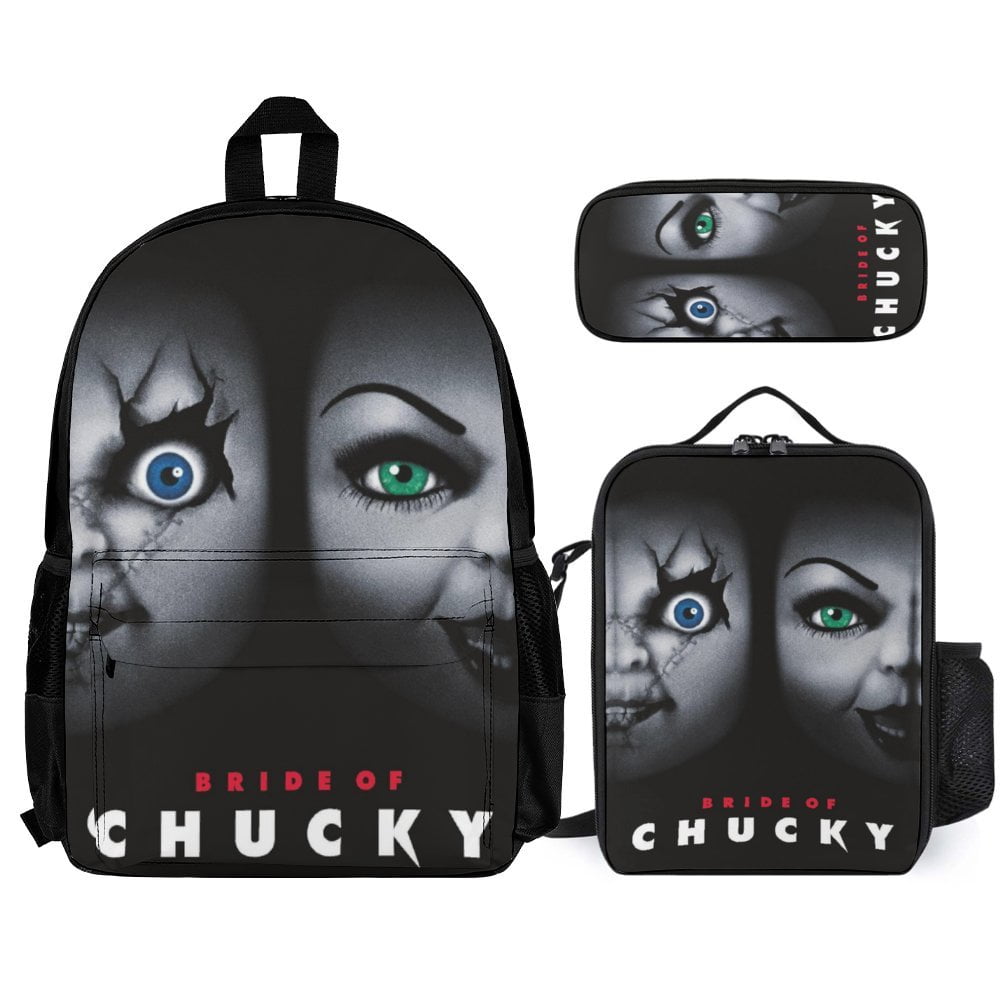 Bride of Chucky Backpacks 3 Piece Set Bookbag with Lunch Bag And Pencil ...