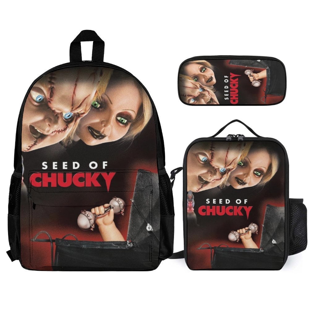 Bride of Chucky Backpacks 3 Piece Set Bookbag with Lunch Bag And Pencil ...