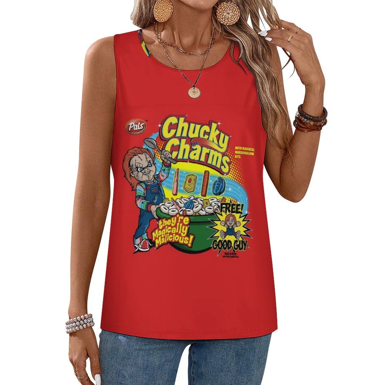 Bride of Chucky Cartoon Women's Sports Tank Top Sleeveless Top S ...