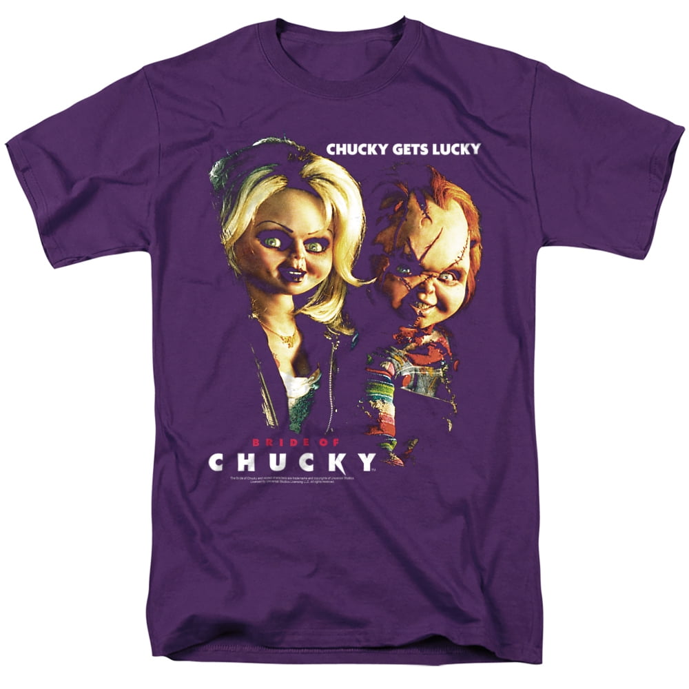 Bride of Chucky Chucky Gets Lucky Unisex Adult T-Shirt, Purple, Large - Walmart.com