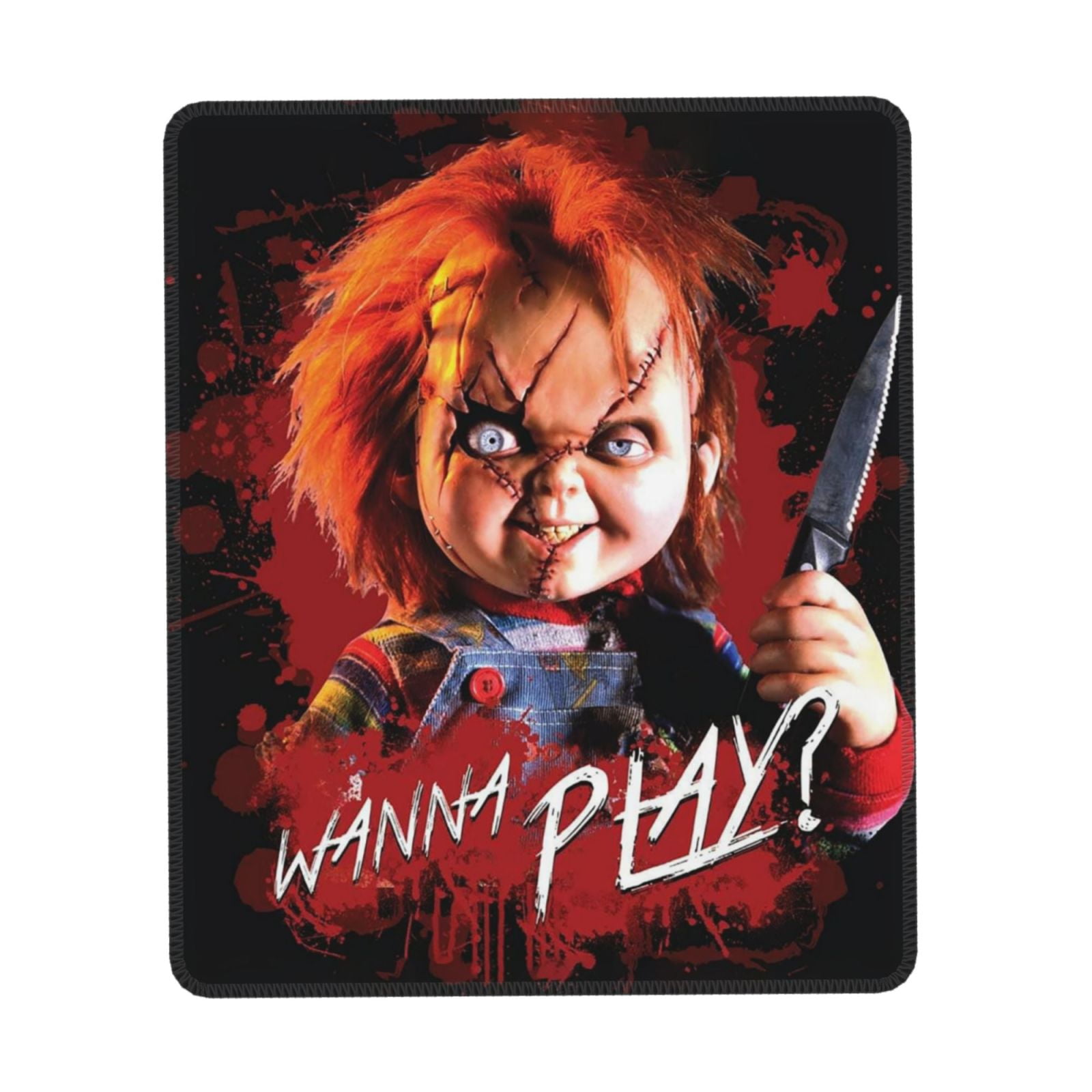 Bride of Chucky Desk Mat, Gaming Mouse Pad Mat with Non-Slip Base Stitched Edges Mousepad for ...
