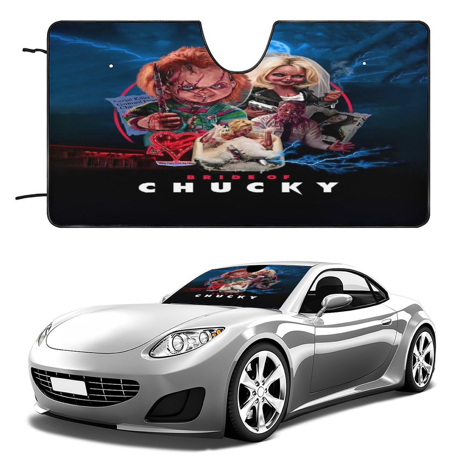 Bride of Chucky Foldable Car Windshield Sun Shades Universal Keep Your ...