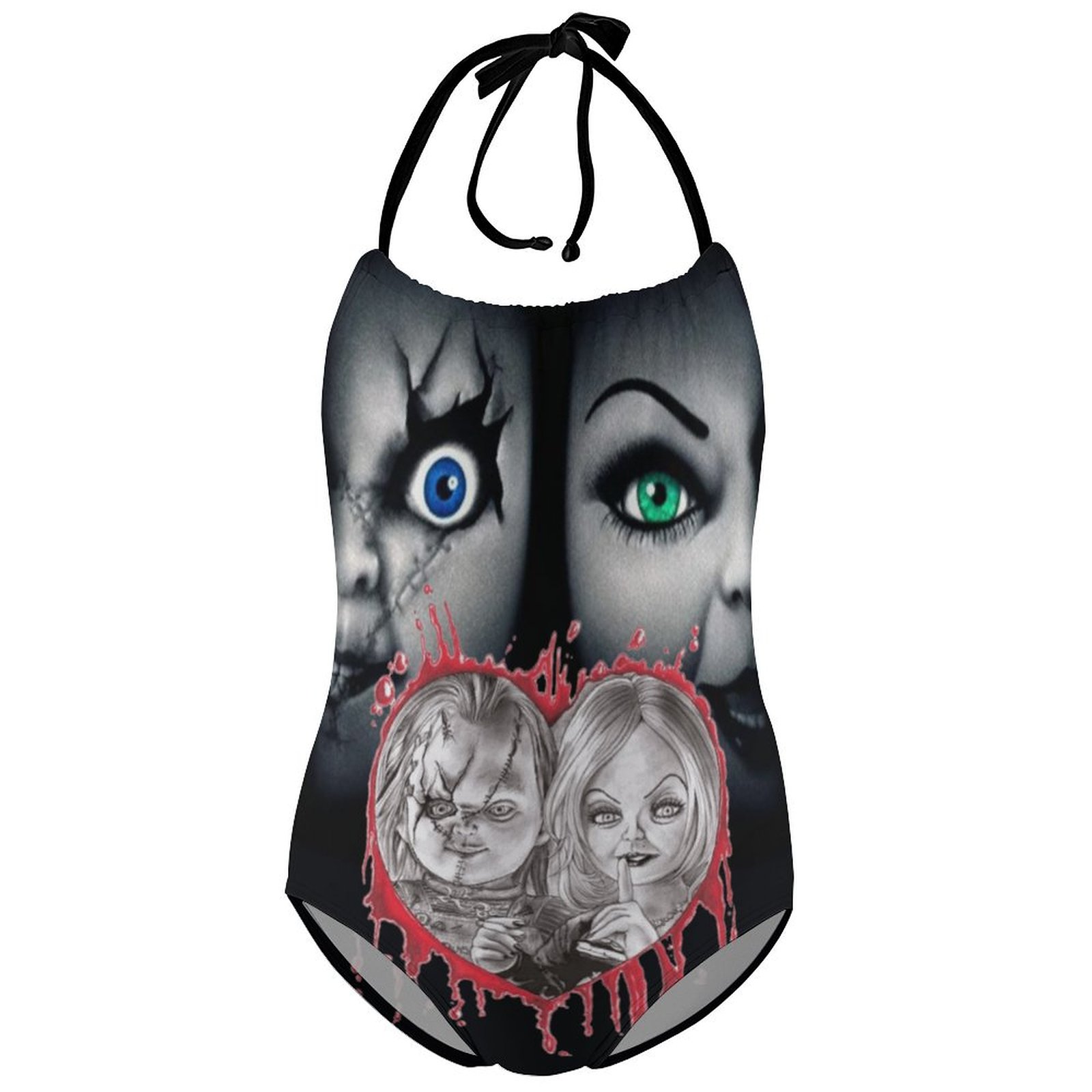 Bride of Chucky Girls One Piece Swimsuit Quick Dry Swimwear Print ...