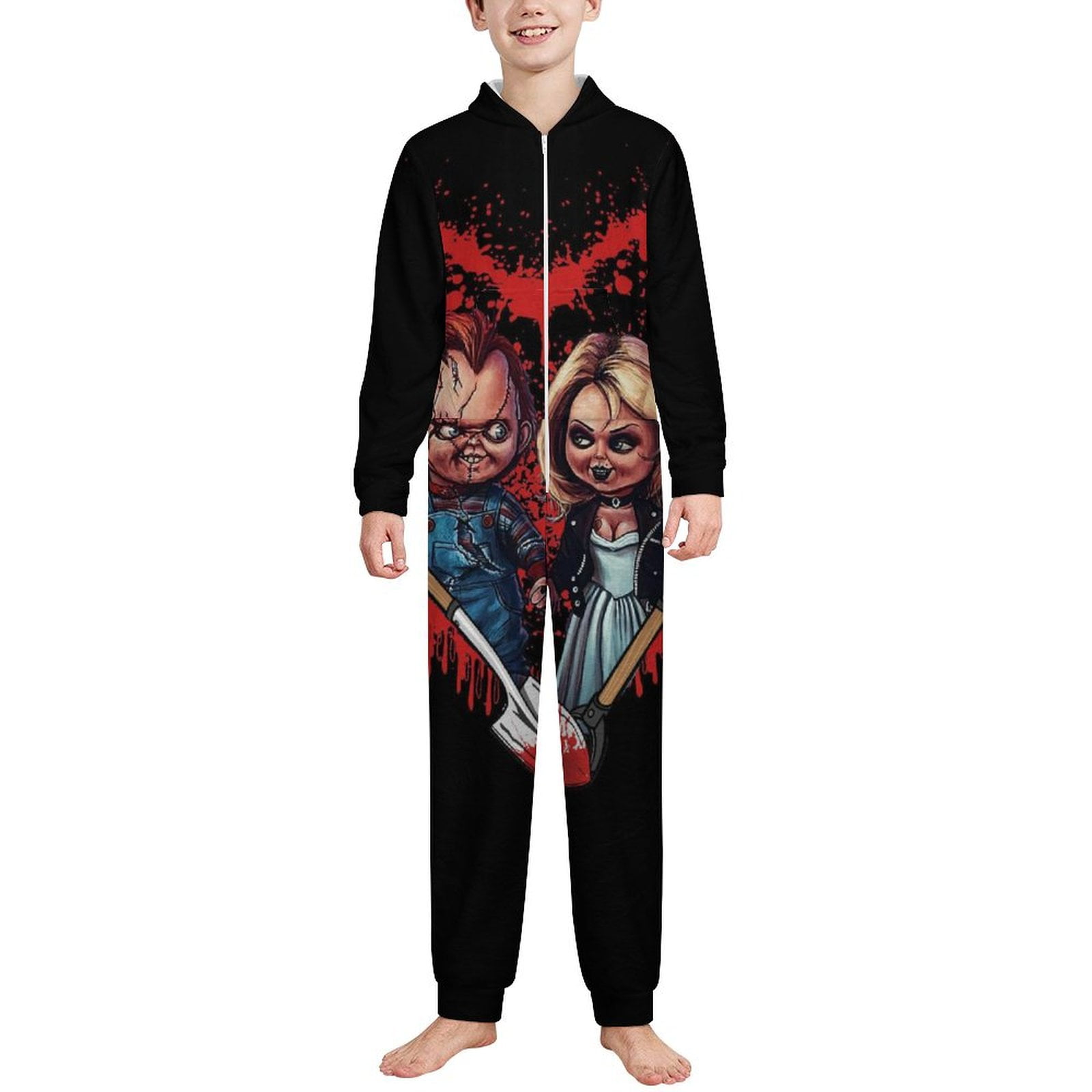 Bride of Chucky Kids Hooded Union Suit Pajama Onesie Blanket Sleeper ...