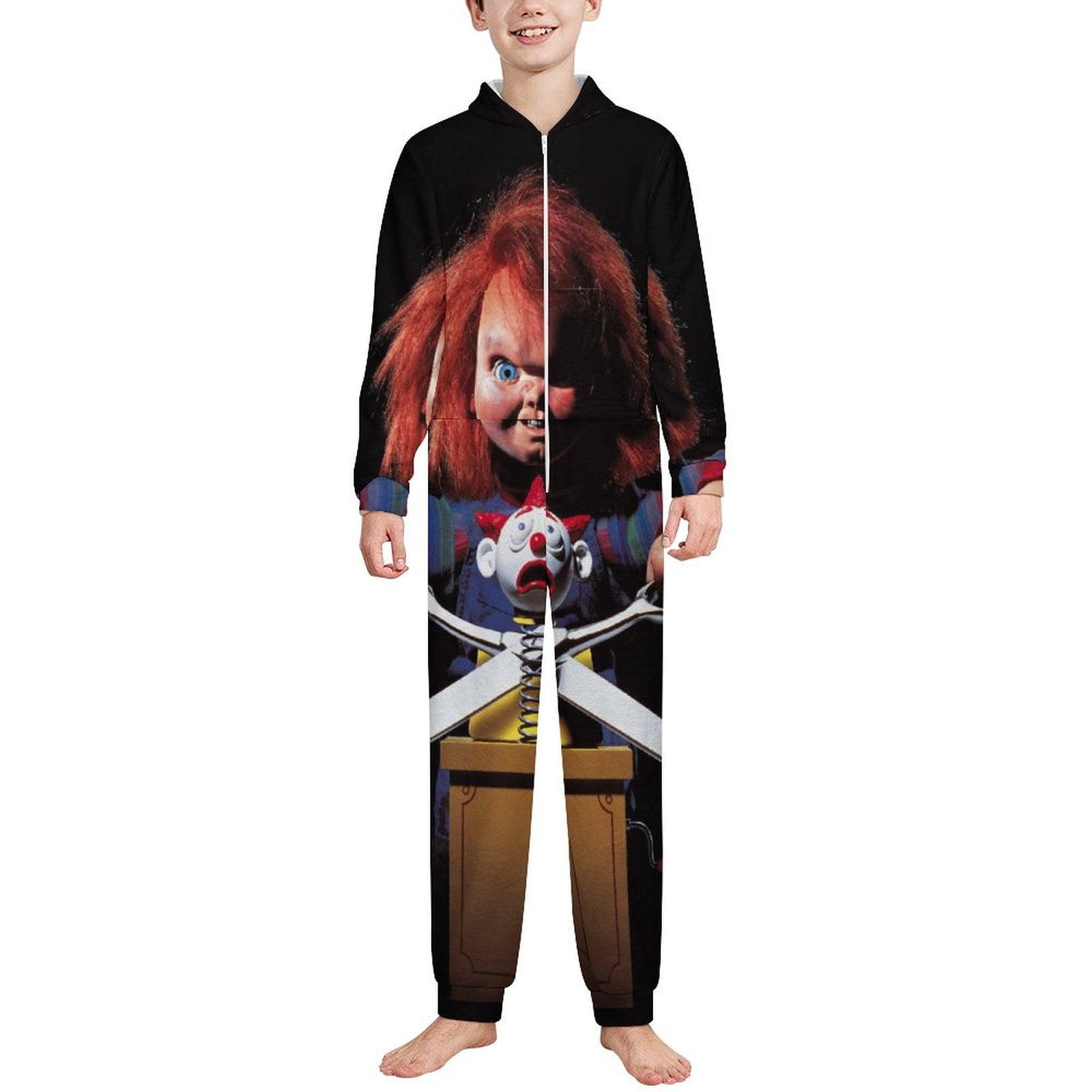 Bride of Chucky Kids Hooded Union Suit Pajama Onesie Blanket Sleeper ...
