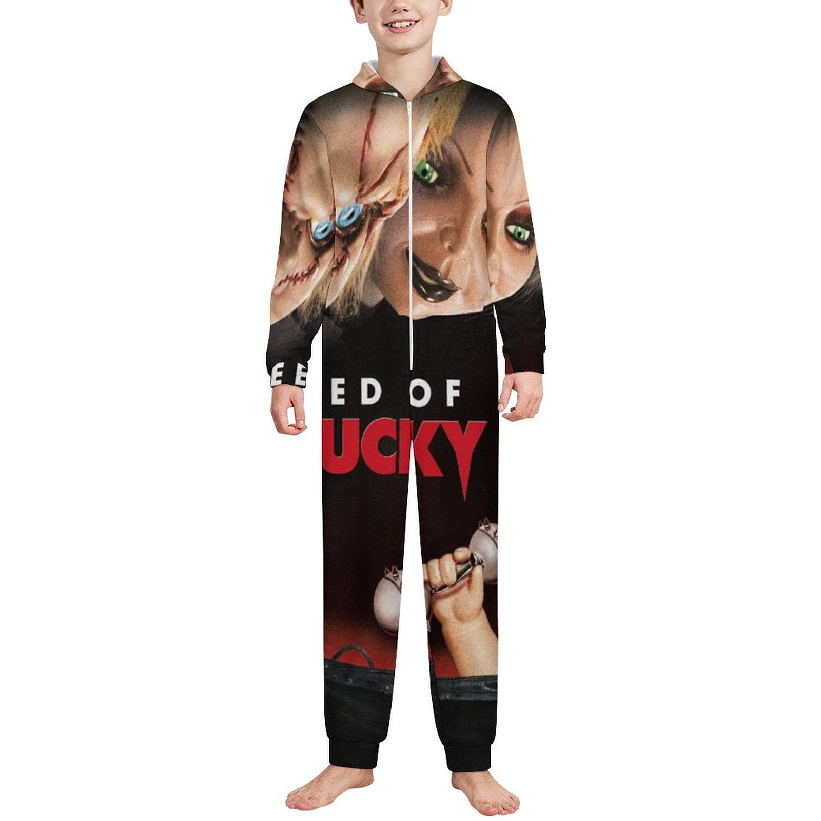 Bride of Chucky Kids Hooded Union Suit Pajama Onesie Blanket Sleeper ...