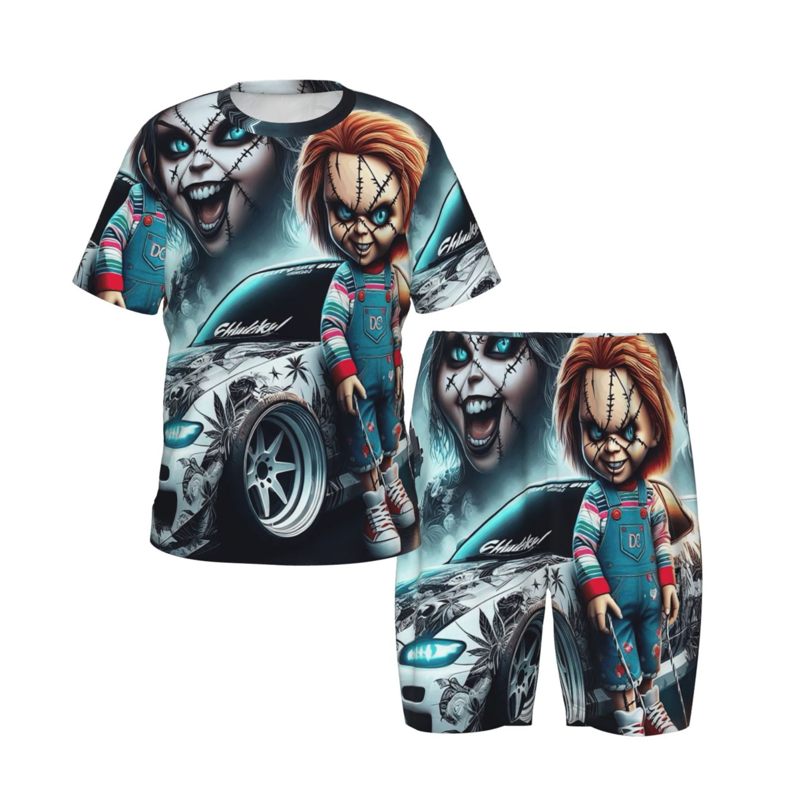 Bride of Chucky Pajama Set Short Sleeve Crew Neck Soft Cotton-imitation ...