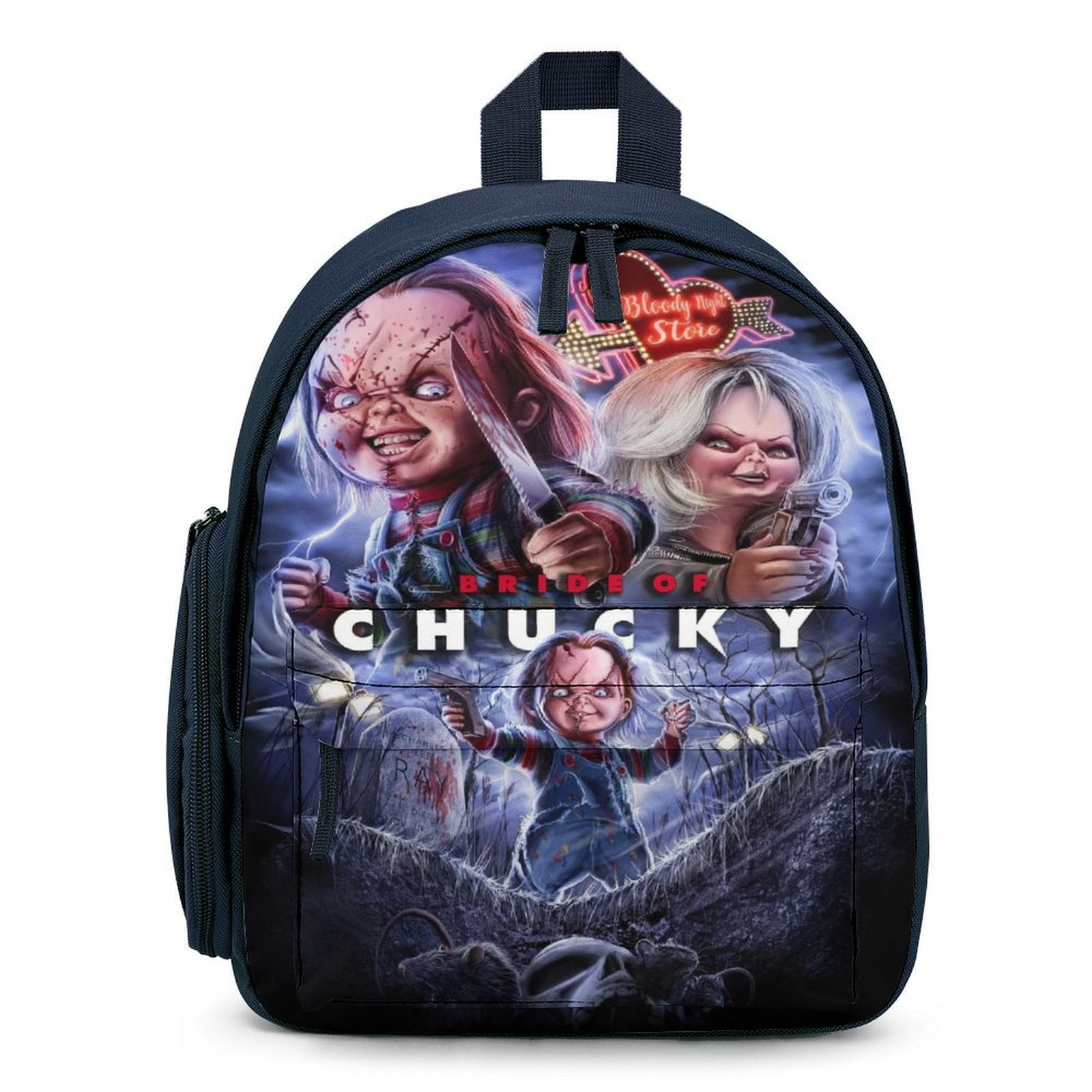 Bride of Chucky Backpack with Chest Strap Small Backpack Bookbag 12in ...