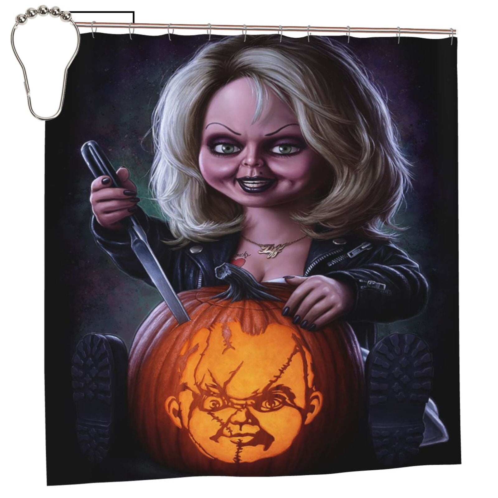 Bride of Chucky Shower Curtain 72 x 72 in Bathroom Decor Fabric Bath ...
