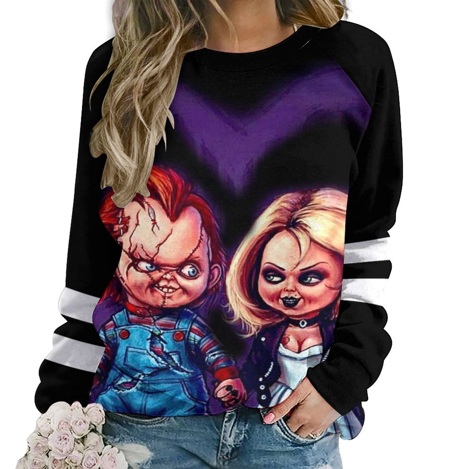 Bride of Chucky Sweatshirt Women Graphic Pullover Crewneck Sweater ...