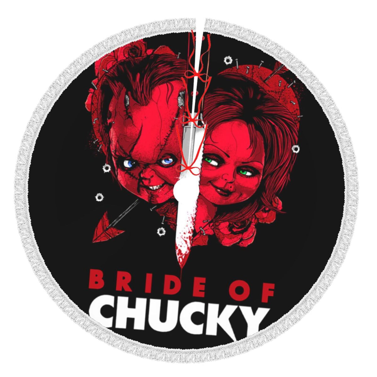 Bride of Chucky Tassel Christmas Tree Skirt Xmas Tree Mat Tree Skirt ...