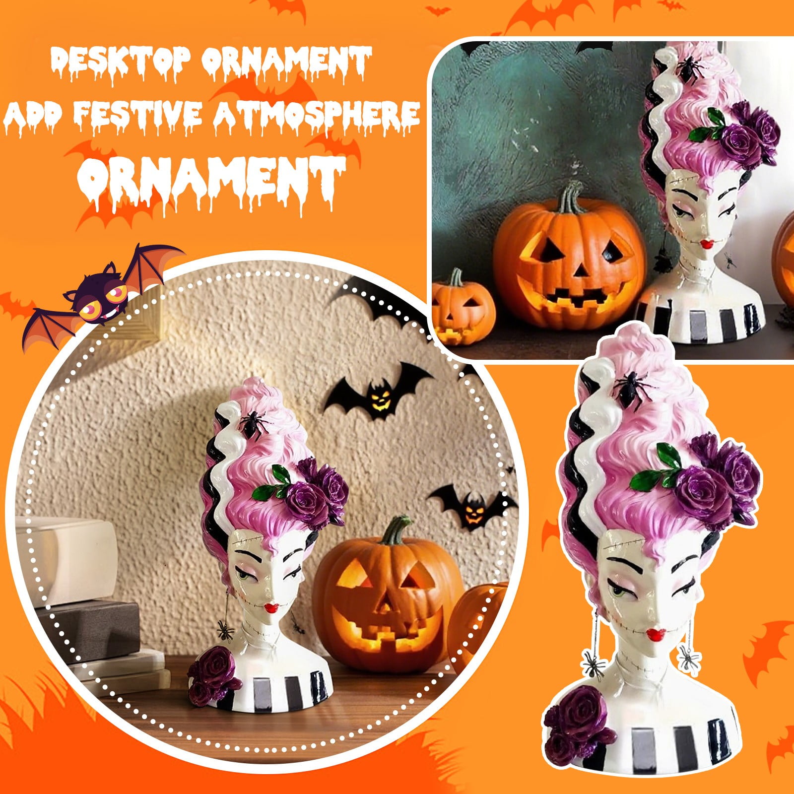 Bride of Frankenstein Figure Resin Ornament, 12 Inch Halloween ...