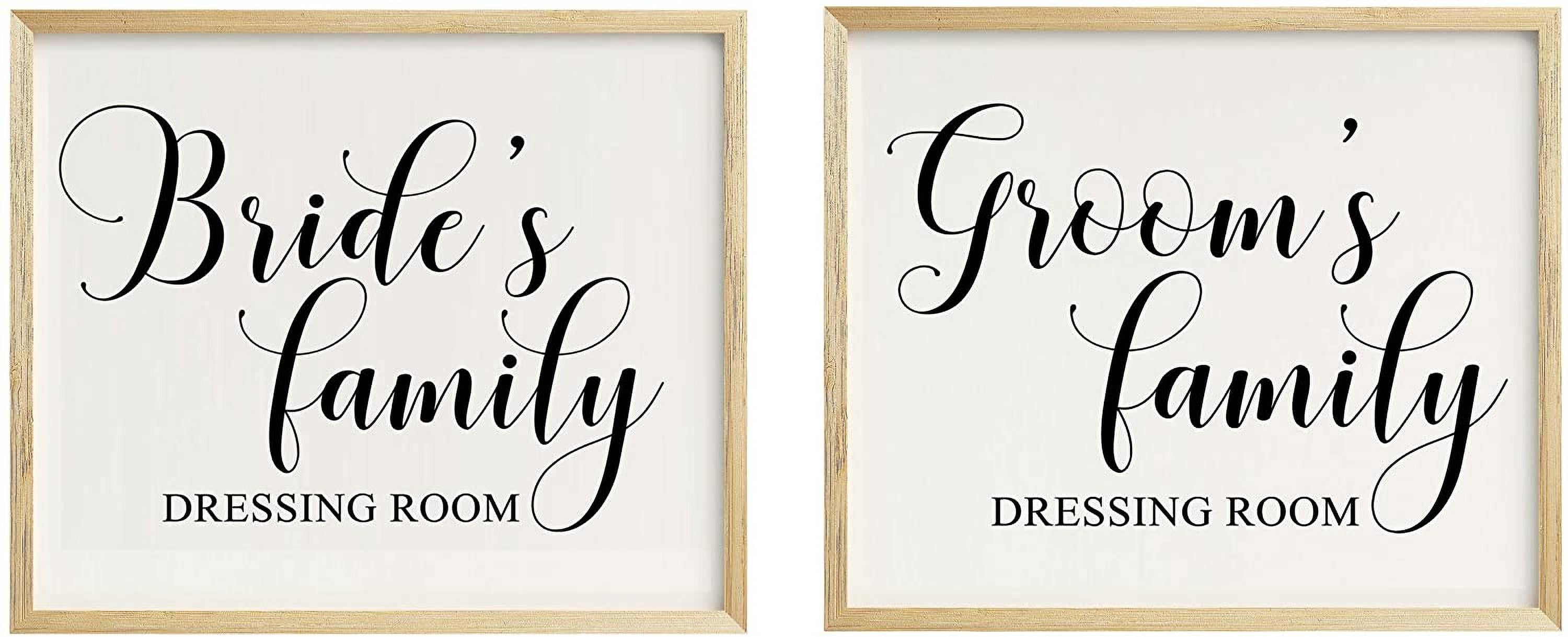 Bride's & Groom's Family Dressing Room Sign Wedding Party Signage Party ...