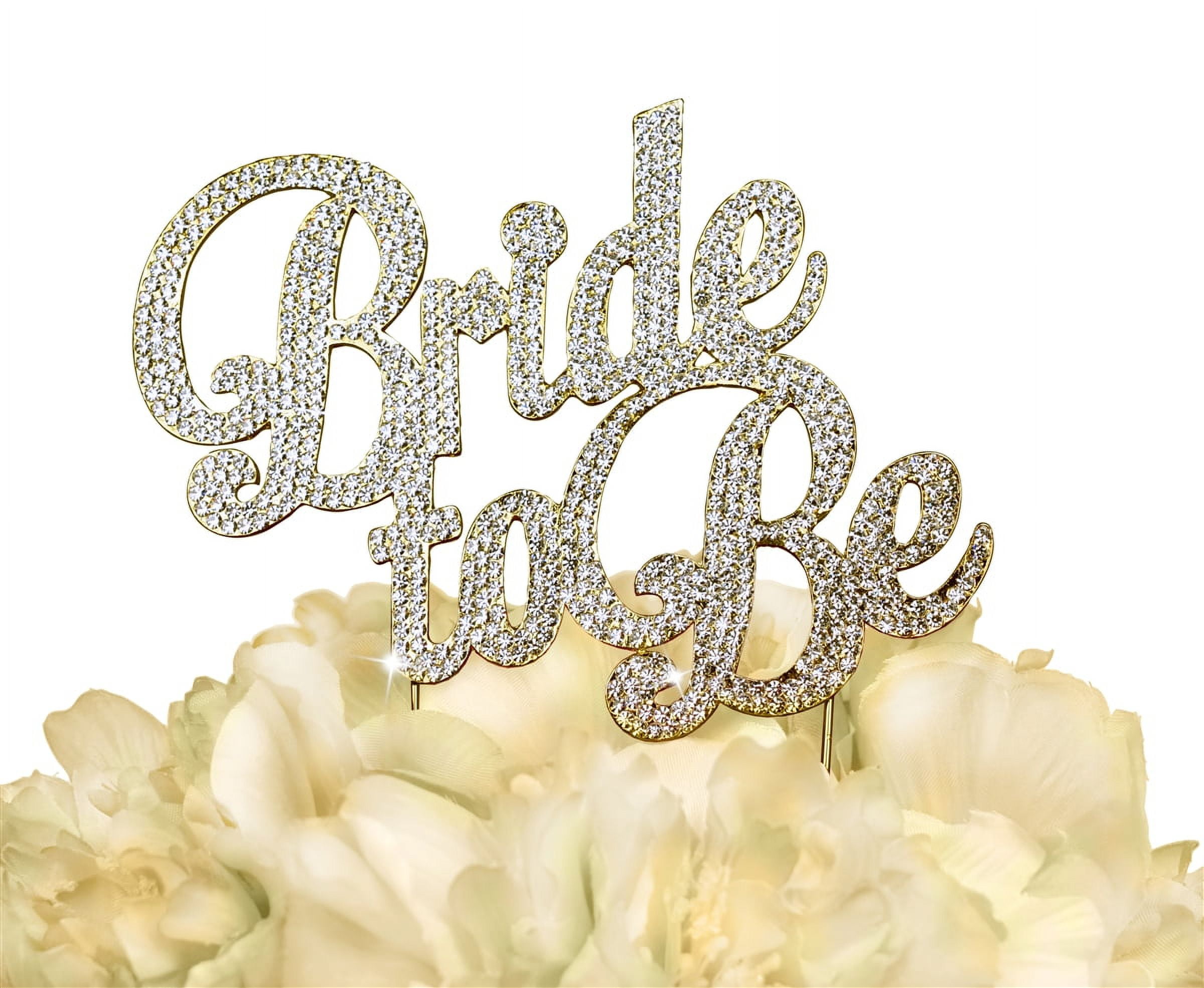 Bride to Be Rhinestone Cake Topper, Gold - Walmart.com