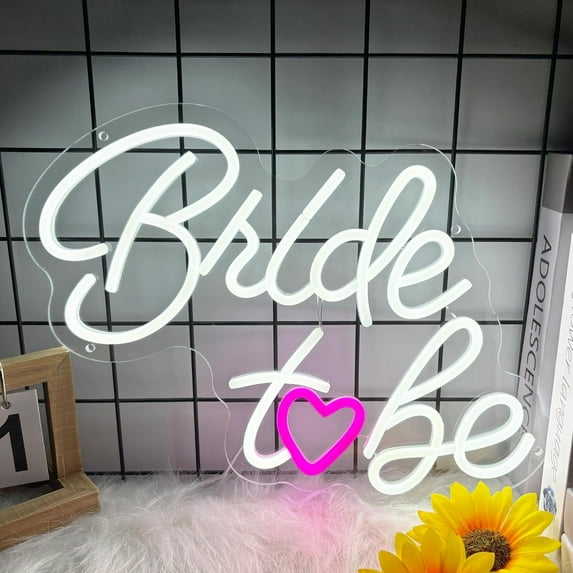 Bride to be Neon Sign, White Neon Light Signs Wedding Light Signs for ...