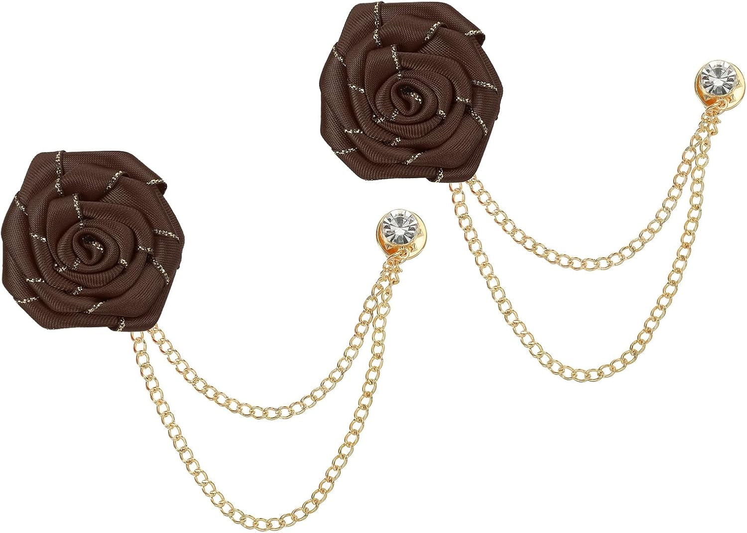 Bridegroom Brooches Rose Flower, Cloth Lapel Pin Handmade Fashion Gold ...