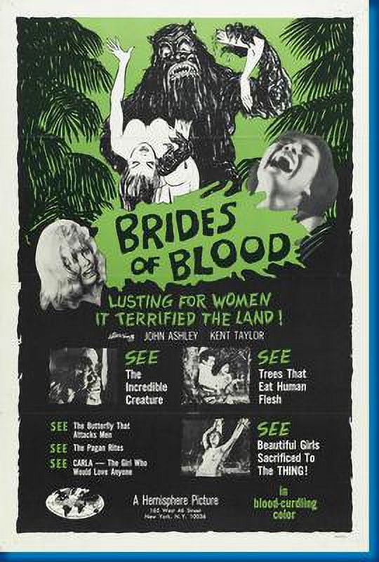 Brides Of Blood Movie Poster 24x36 Unframed, Age: Adults, Rectangle ...