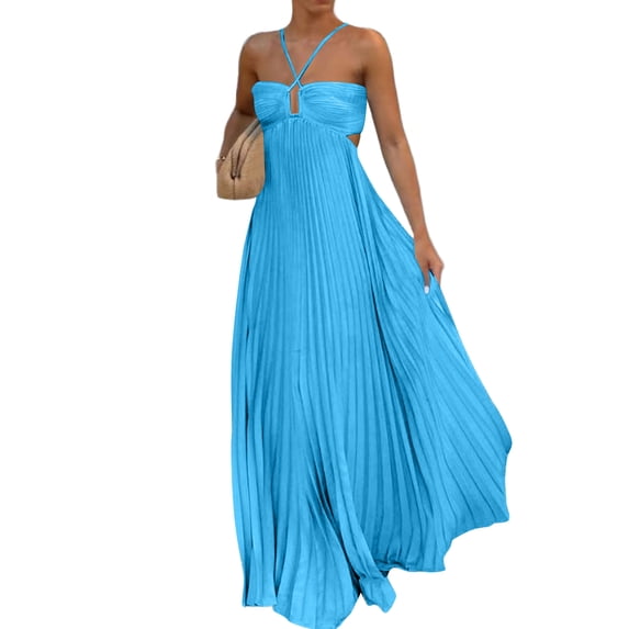 Bridesmaid Dresses for Women A Line Maxi Sleeveless Formal Party Gowns ...