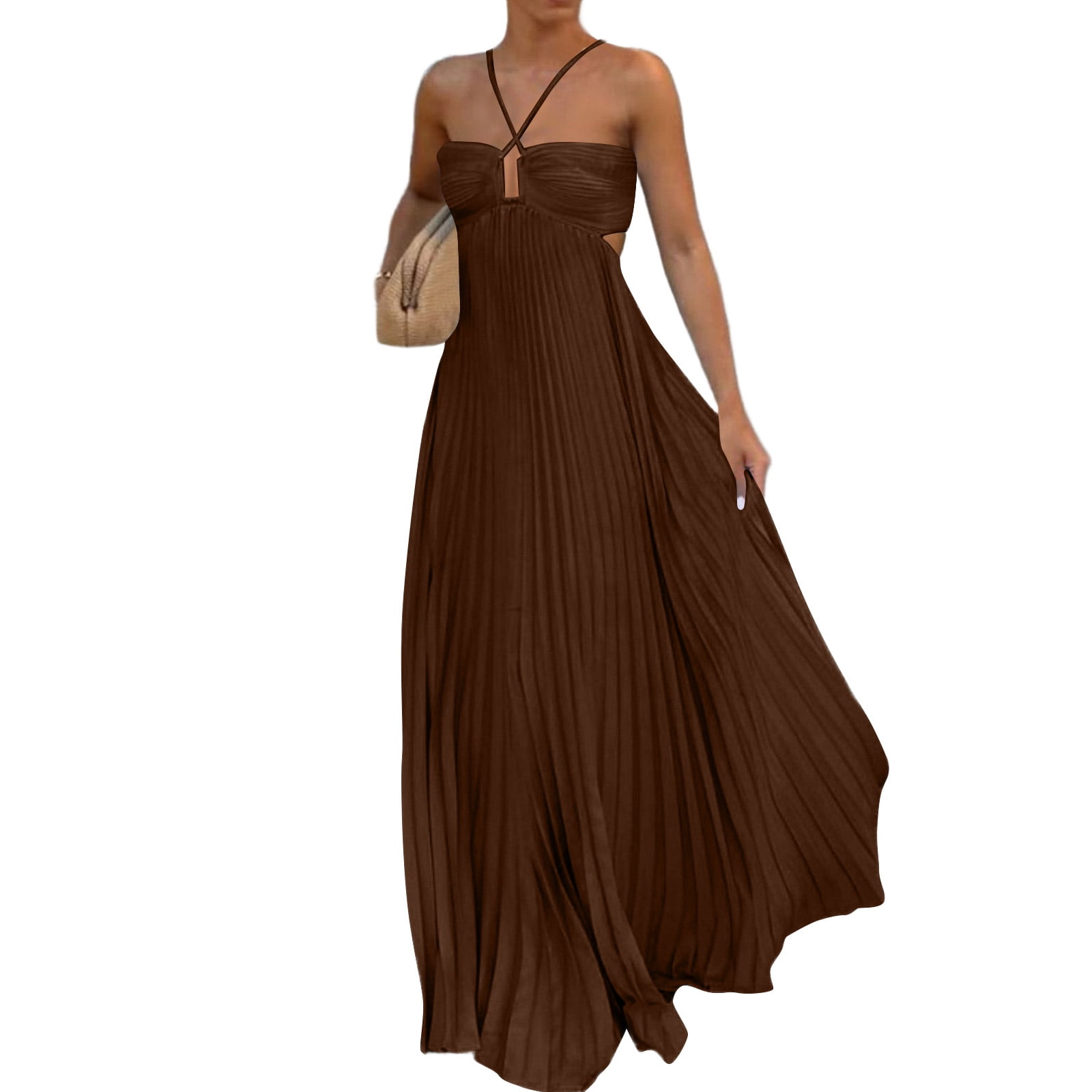 Bridesmaid Dresses for Women A Line Maxi Sleeveless Formal Party Gowns ...