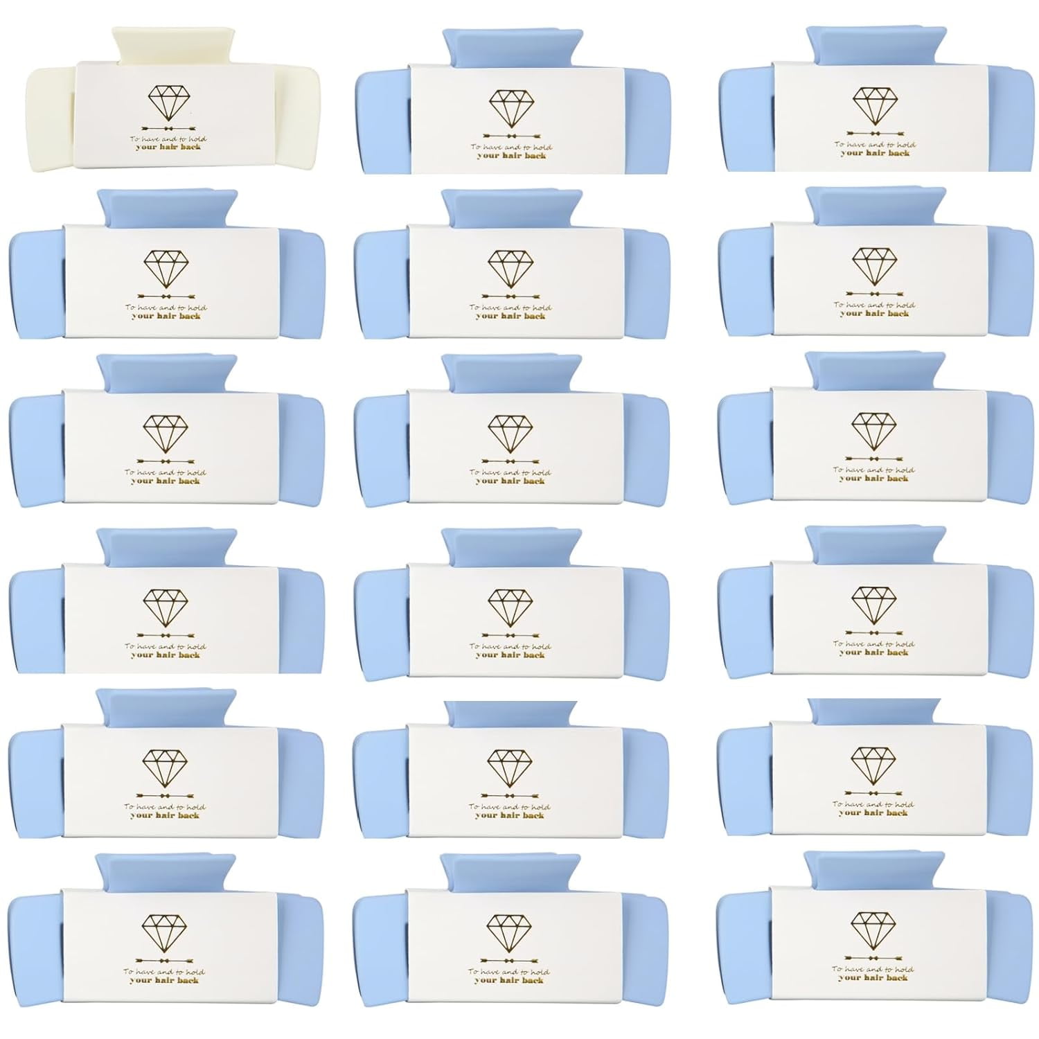 Bridesmaid Hair Claws Bachelorette 4.1 Inch Square Hair Clips Set of 18 ...