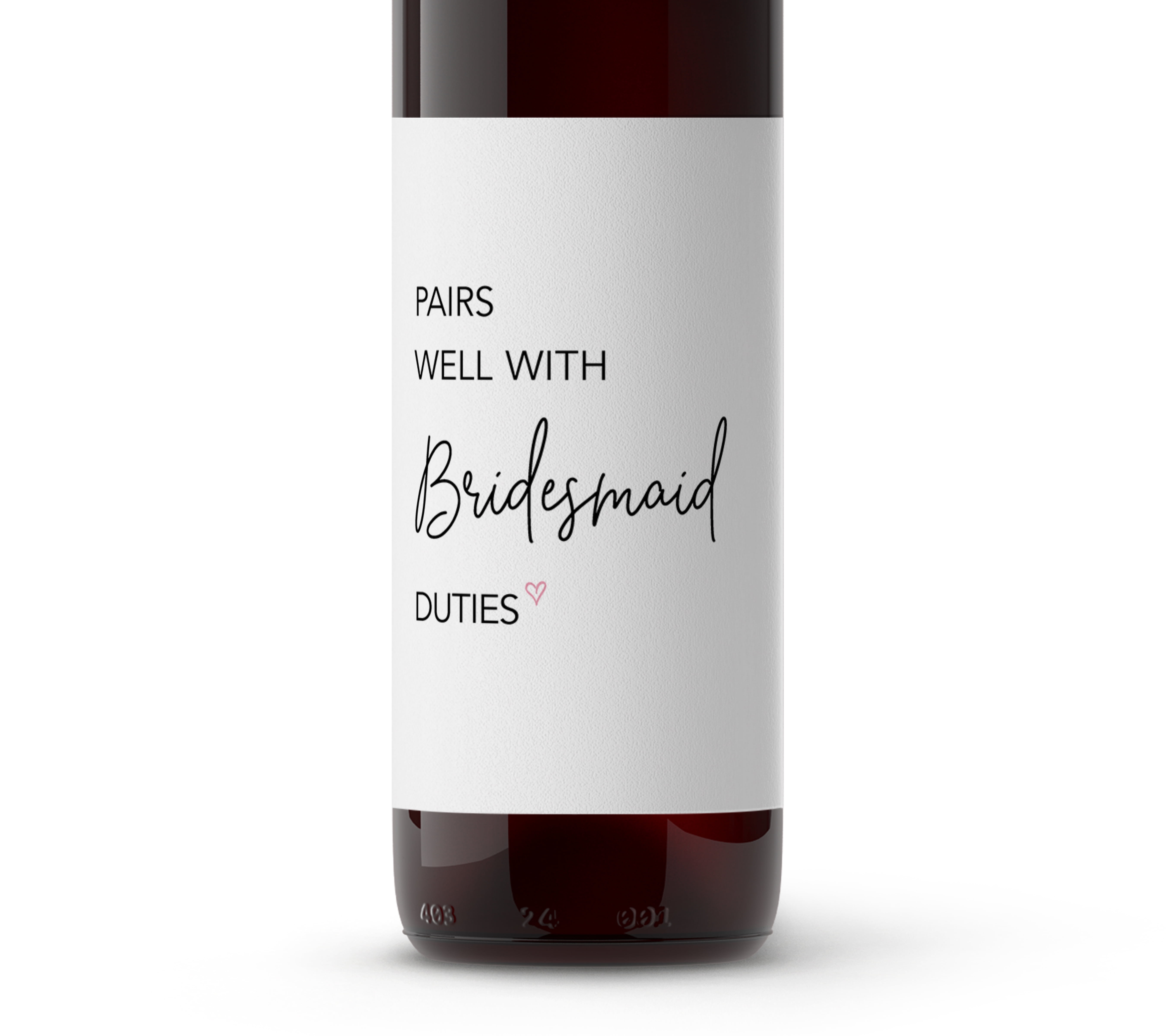 Bridesmaid Wine Labels SET of 8 Pairs well with Bridesmaid Duties ...