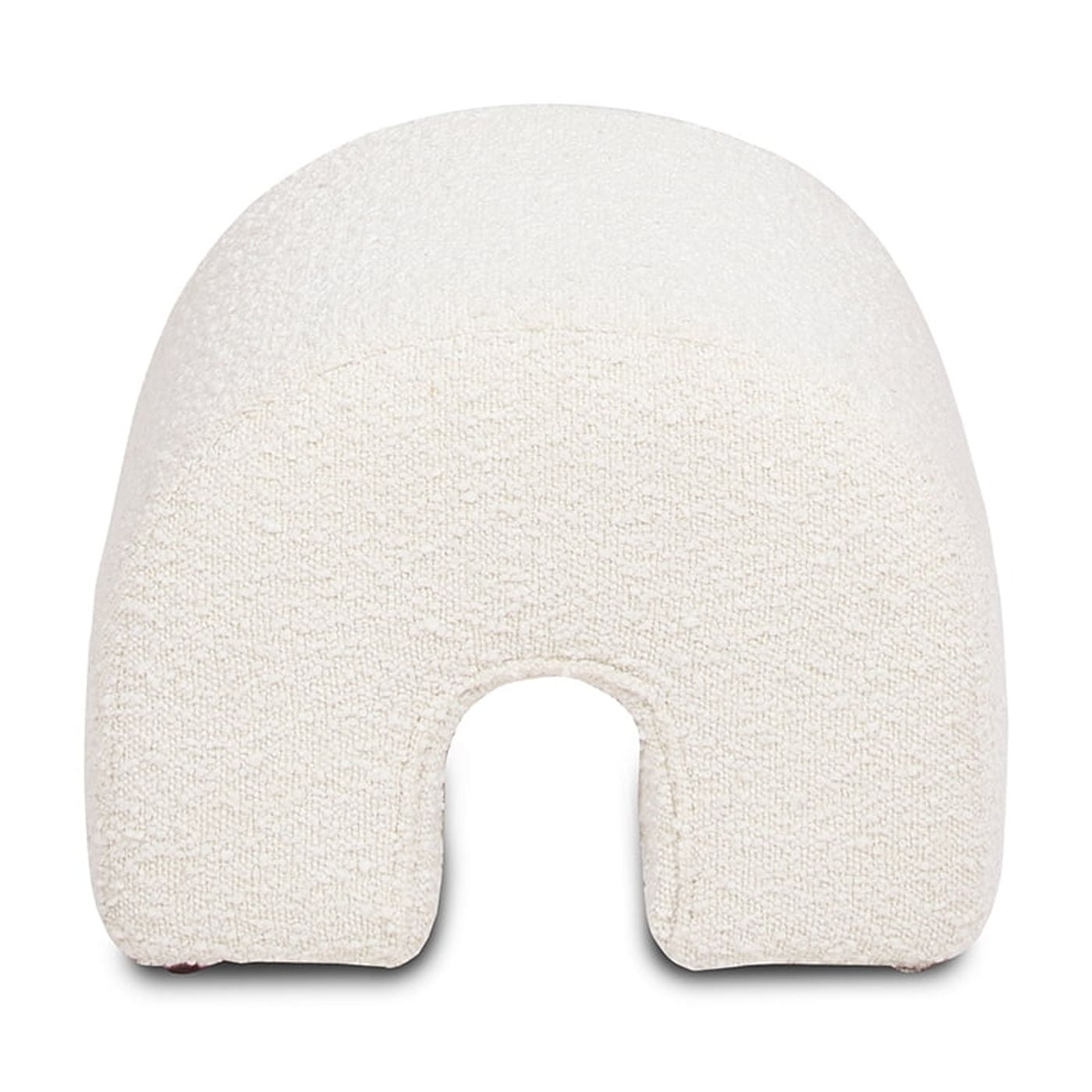 Bridge 16" Arched Upholstered Footstool Ottoman,Ivory White Boucle ...