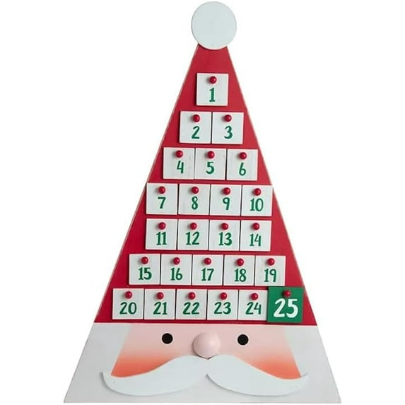 The Bridge Collection Santa Head Advent Calendar - Decorative Tabletop ...