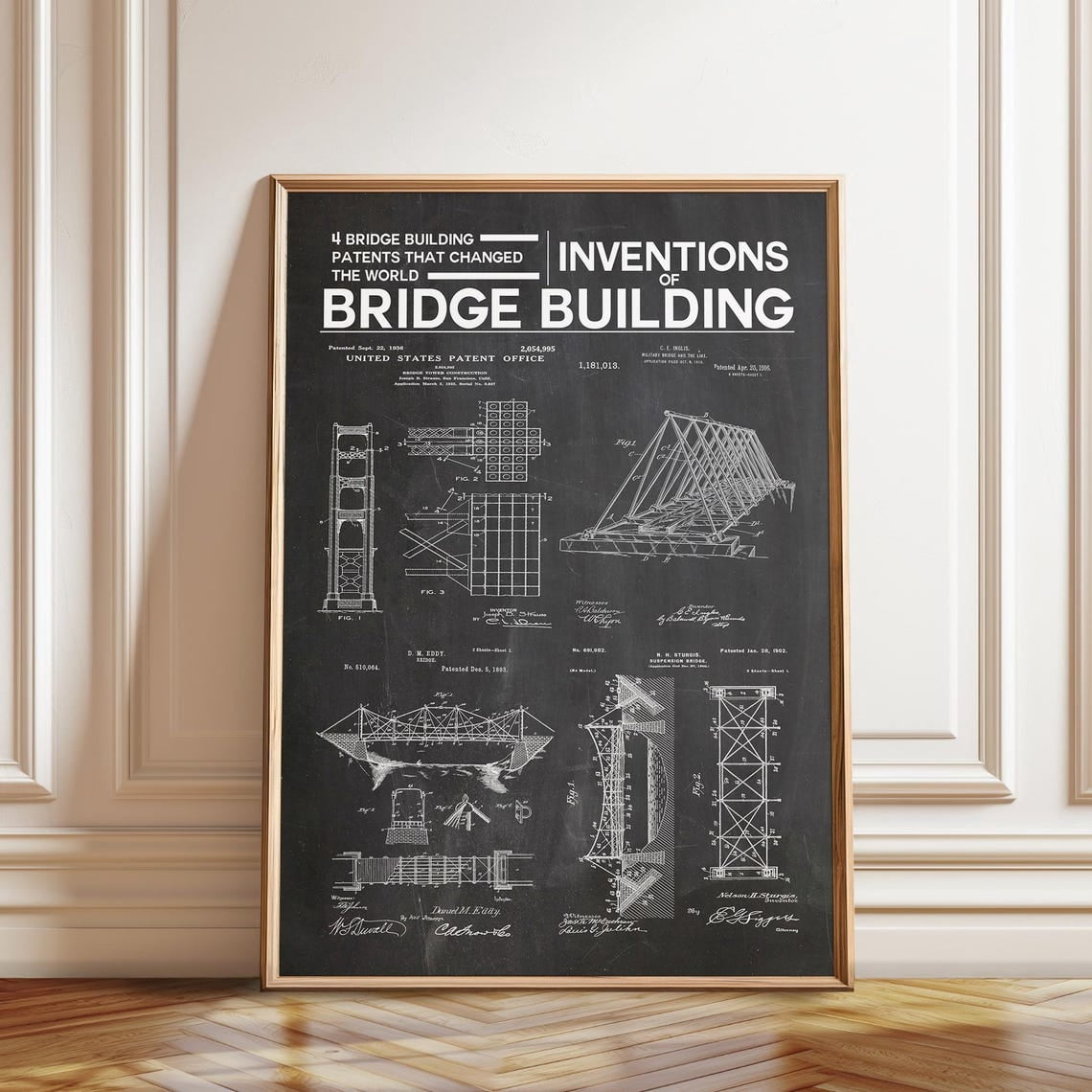 Bridge Engineering Patent Architectural History Decor, Unframed Paper ...