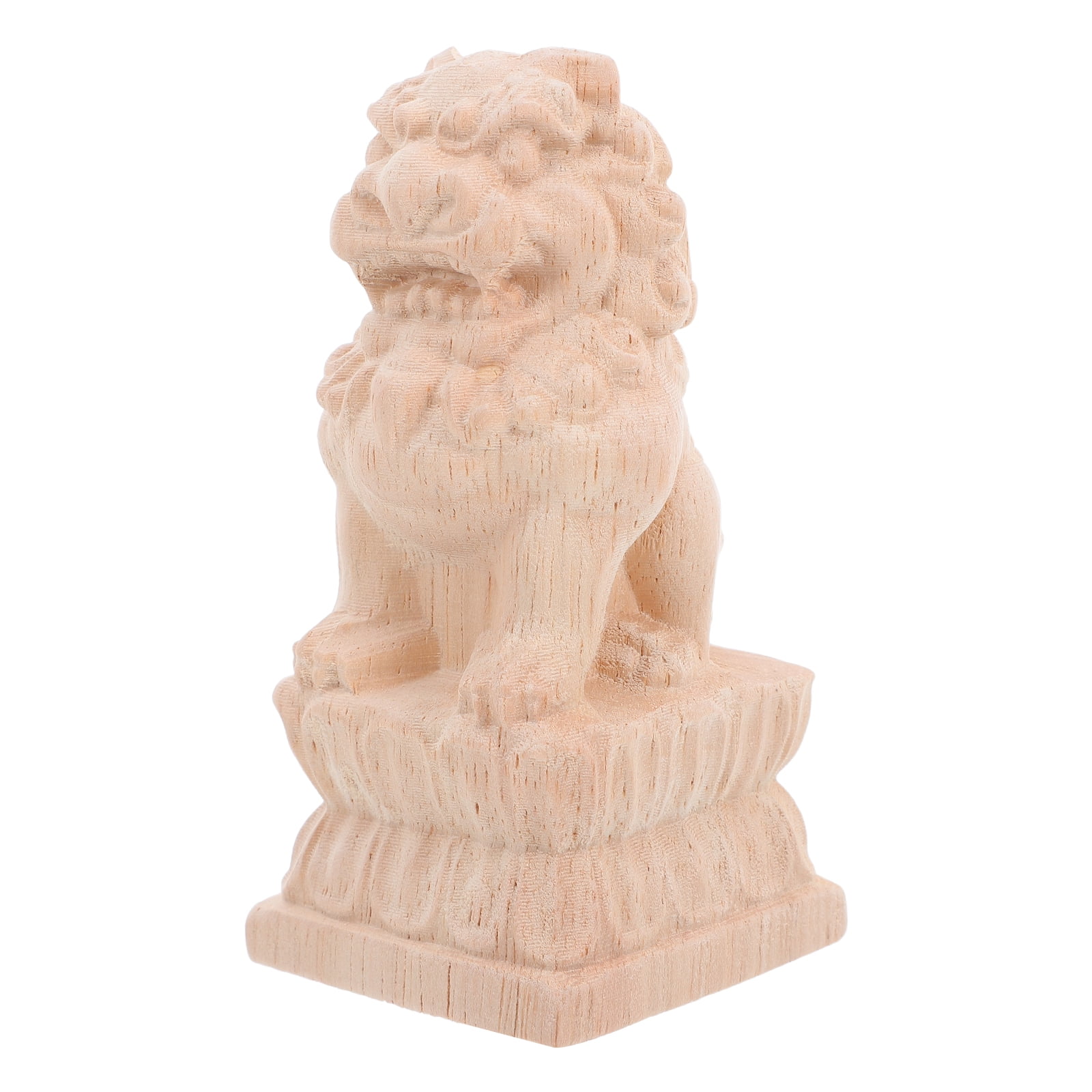 Bridge Finials Wooden Lion Column Cap: Chinese Guardian Figurine for ...