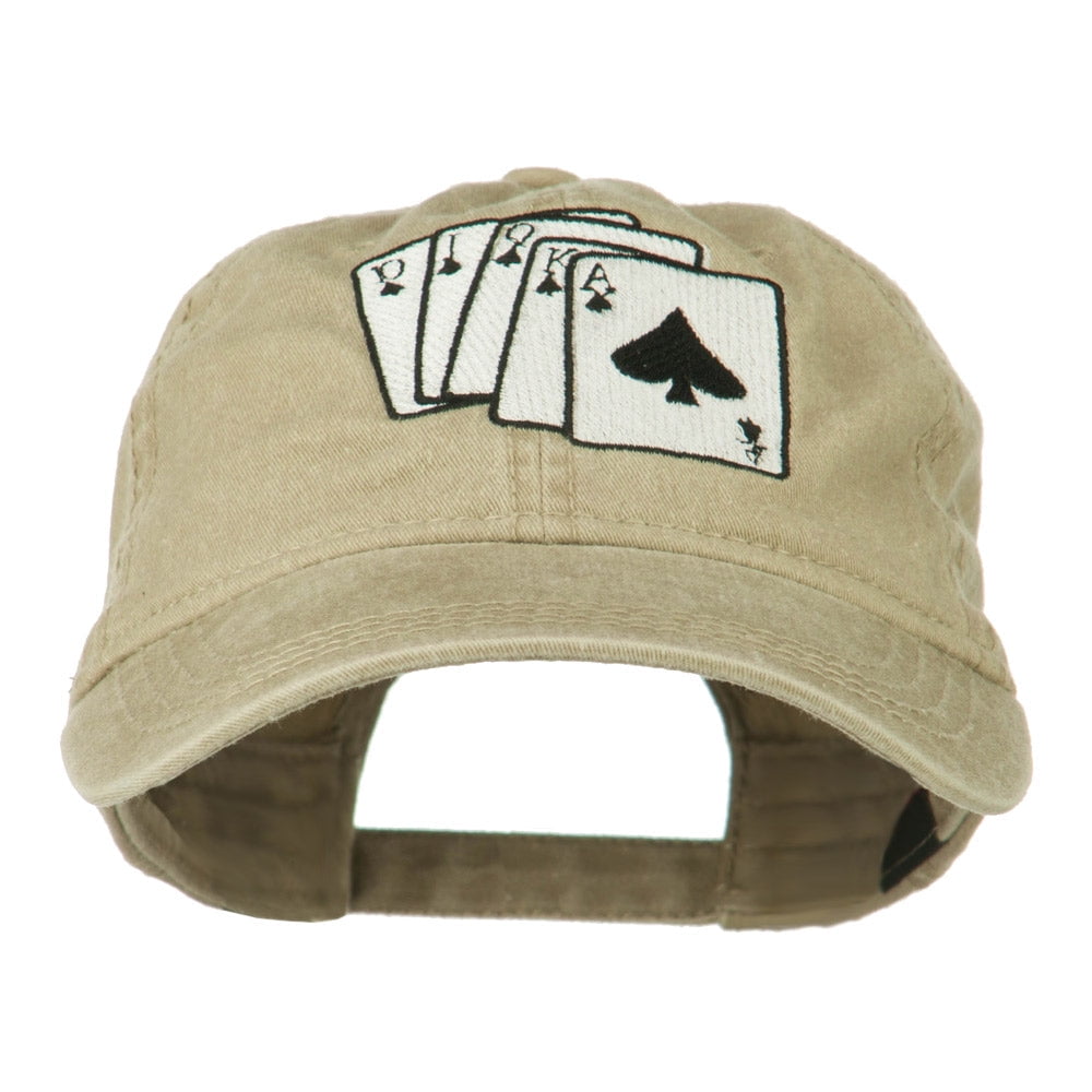 Bridge Hand Embroidered Washed Cap - Khaki OSFM - Walmart.com
