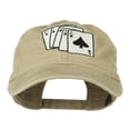 Bridge Hand Embroidered Washed Cap - Khaki OSFM - Walmart.com