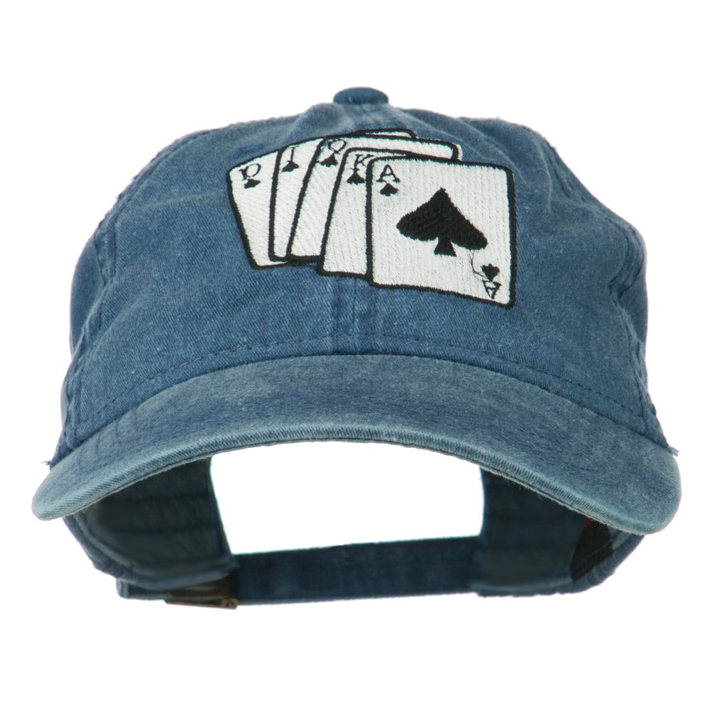 Bridge Hand Embroidered Washed Cap - Navy OSFM - Walmart.com