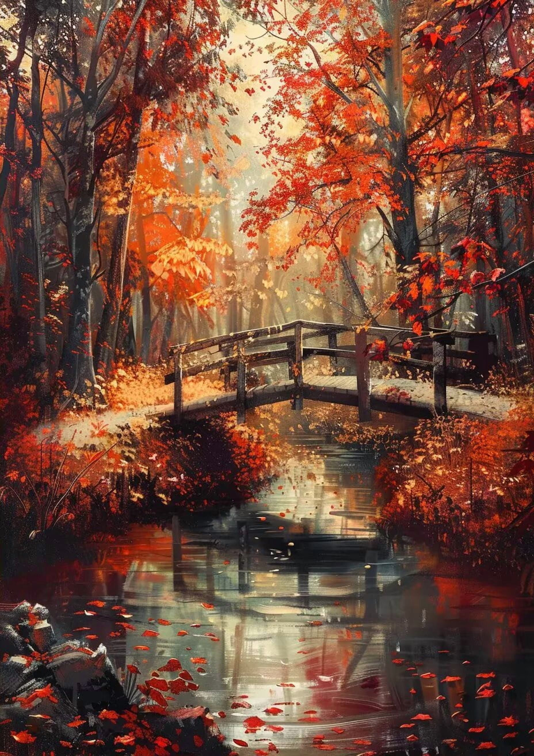 Bridge Lake 200 Pieces Wooden Jigsaw Puzzles For Adults- Fall Forest ...