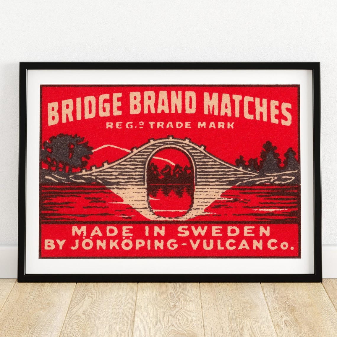 Bridge - Matchbox Print - Sweden Wall Art - Vintage Sweden Art ...