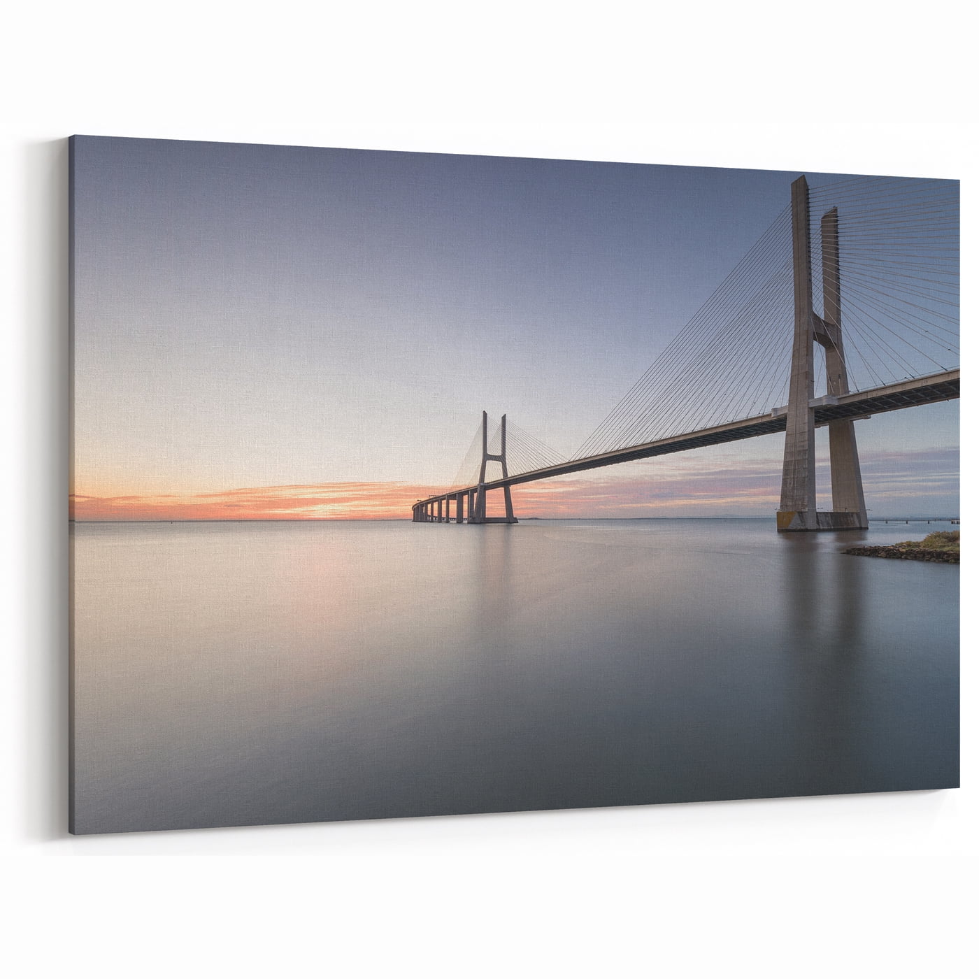 Bridge Photography Print - Long Exposure Sunset Wall Art Canvas Decor ...