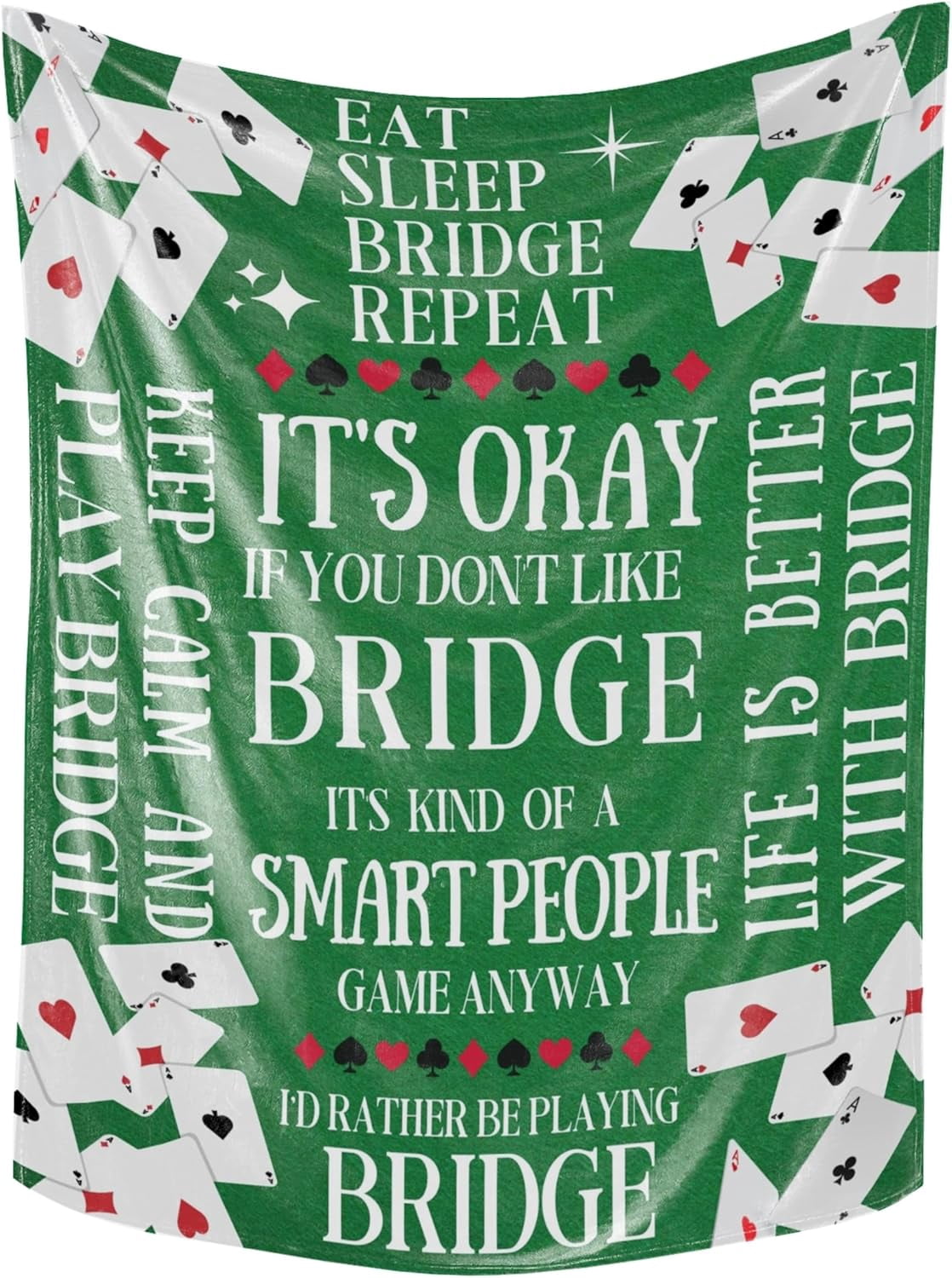 Bridge Players Gifts Blanket for Women Men, Flannel Bridge Players ...