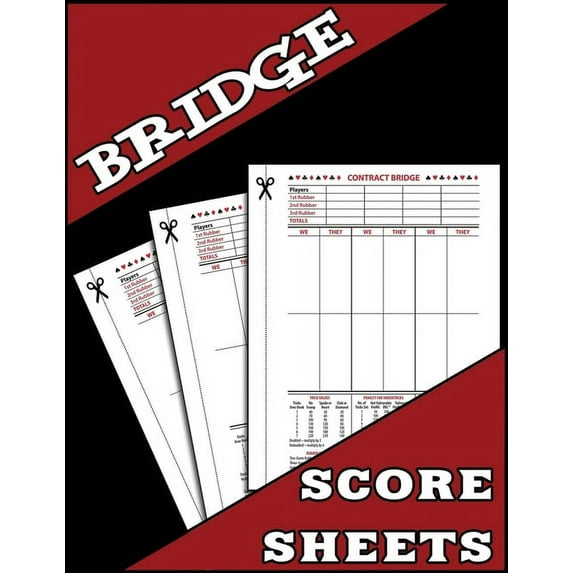 Bridge Score Sheets, Contract Bridge : 100 Large Size Bridge Game Score ...