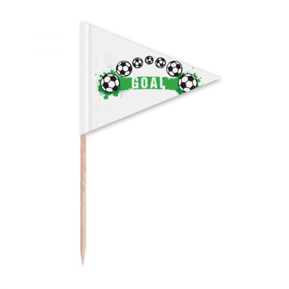 Bridge Soccer Football Sports Toothpick Triangle Cupcake Toppers Flag ...