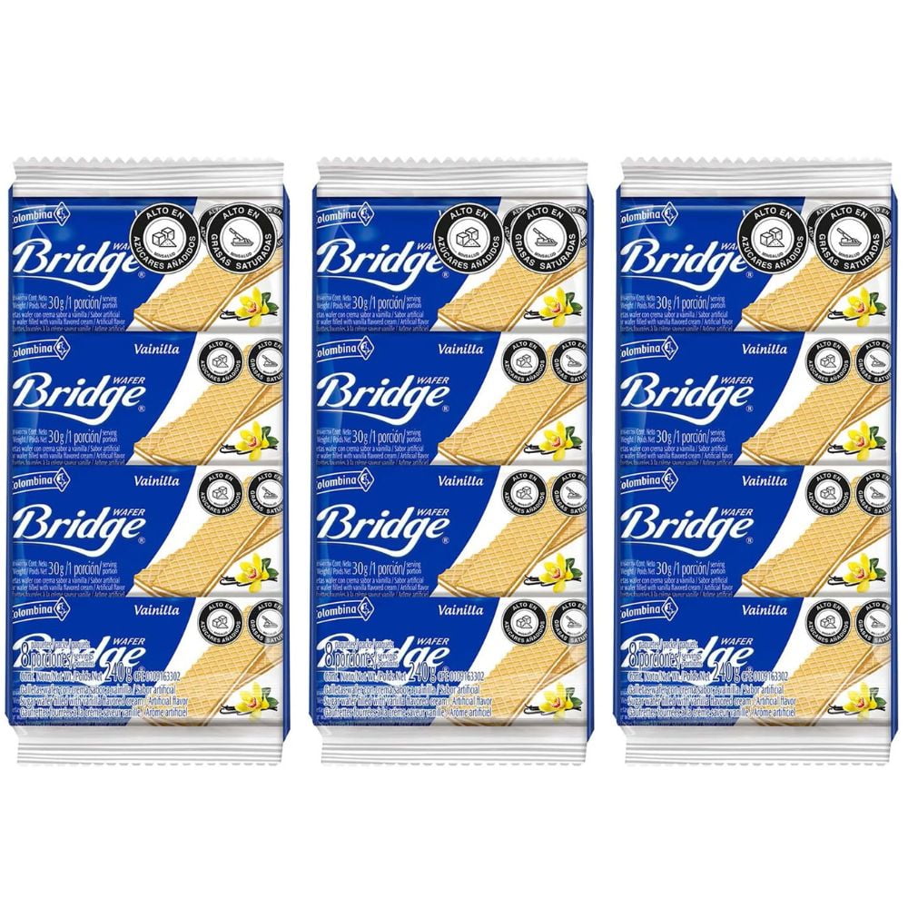 Bridge Wafer Colombina Vainilla (24 packs) Vanilla wafer Cookies ...