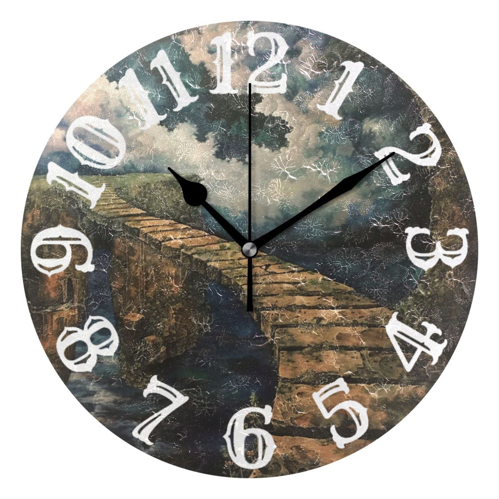 Bridge Wall Clock 10 inch Non-Ticking Easy to Read Decorative Clocks ...