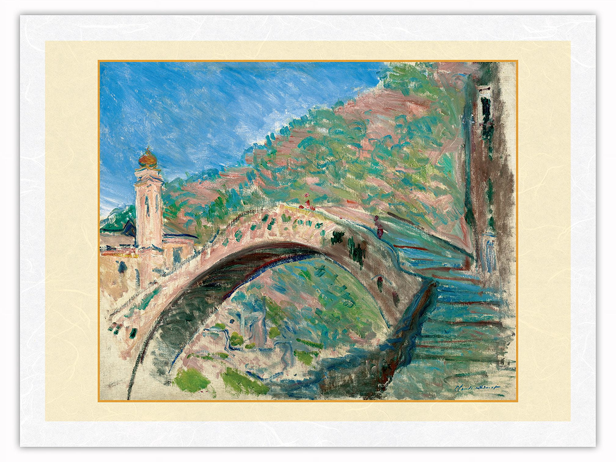 Bridge at Dolceacqua Italy - From an Original Color Painting by Claude ...