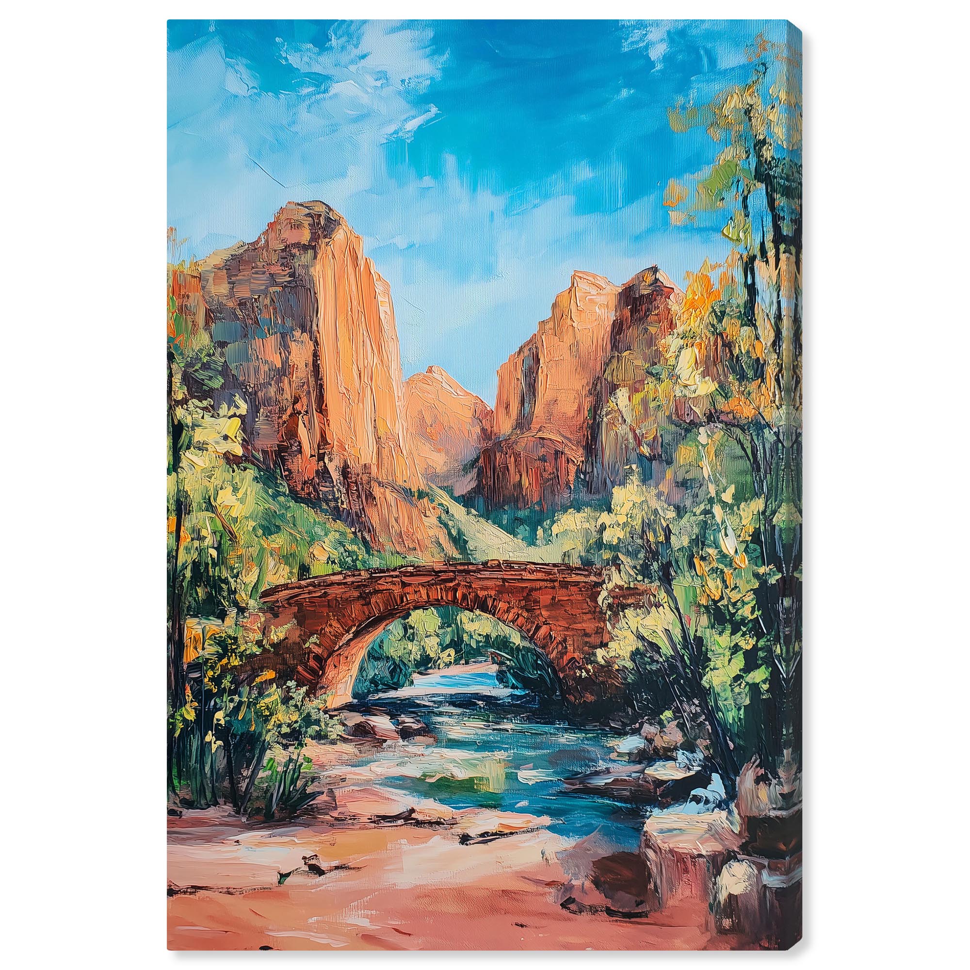 Bridge in Time Canvas Colorful Landscapes by Art Remedy, Gallery ...