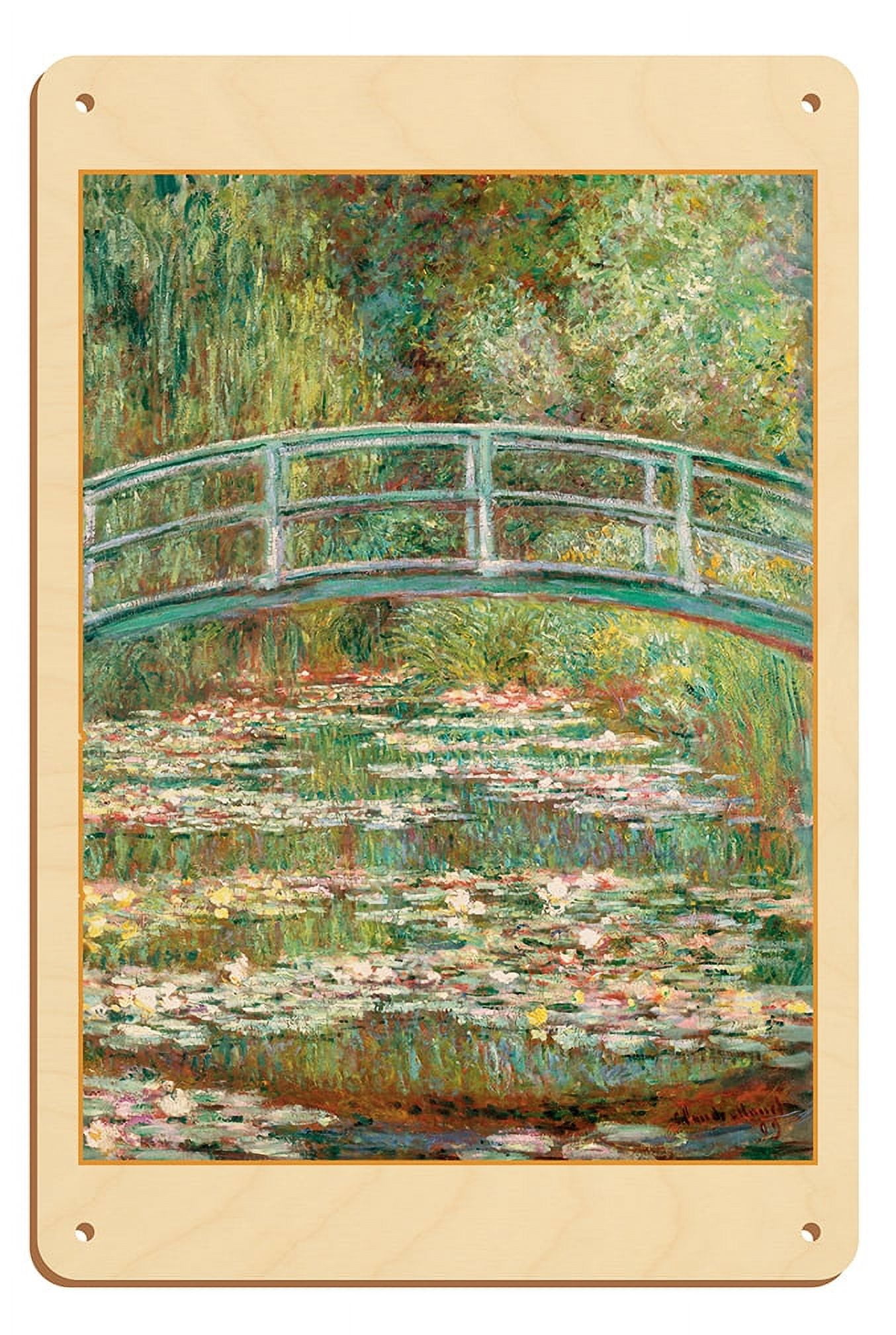Bridge over a Pond of Water Lilies - From an Original Color Painting by ...