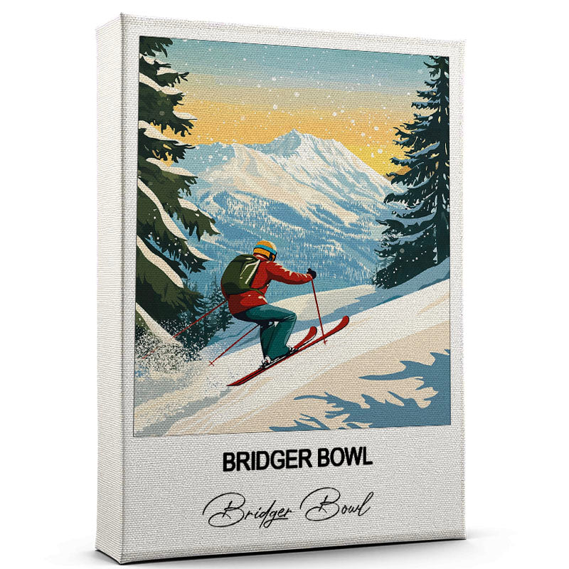 Bridger Bowl Travel Wall Art – Bridger Bowl Canvas – Travel Wall Decor ...